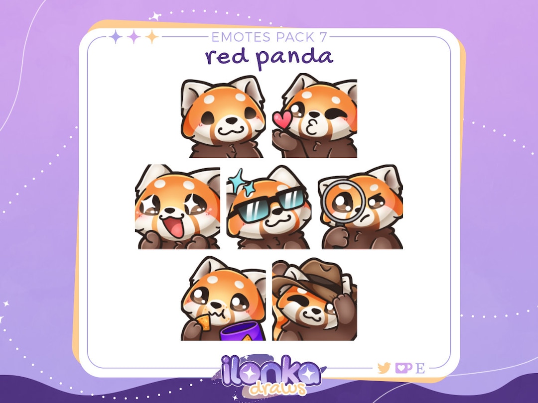 Red Panda | Twitch/discord Emotes Pack 7 (set of 7) - Etsy