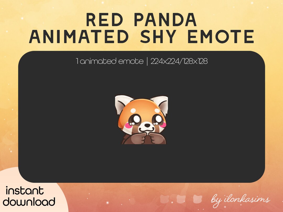 Shy Red Panda Animated Emote - Etsy