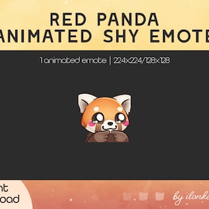 Shy Red Panda Animated Emote - Etsy