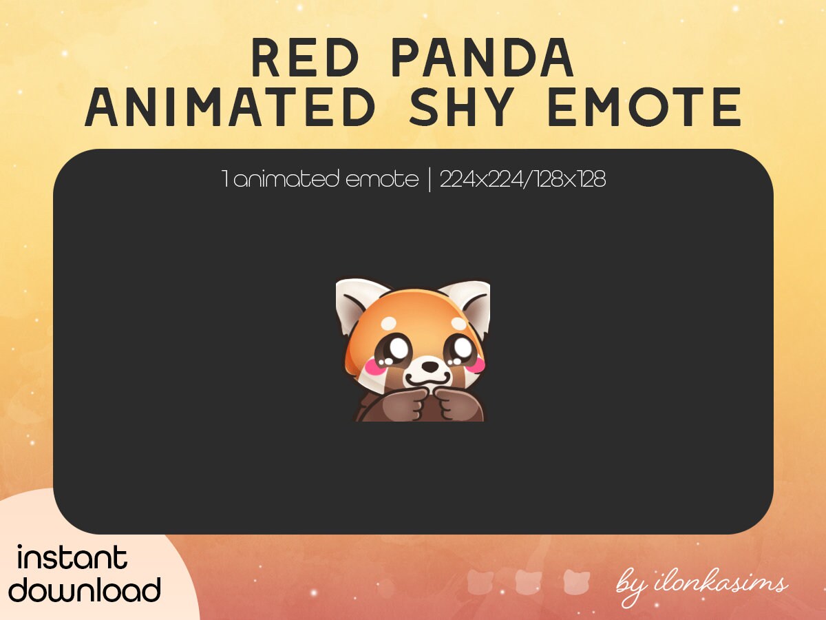 Shy Red Panda Animated Emote - Etsy