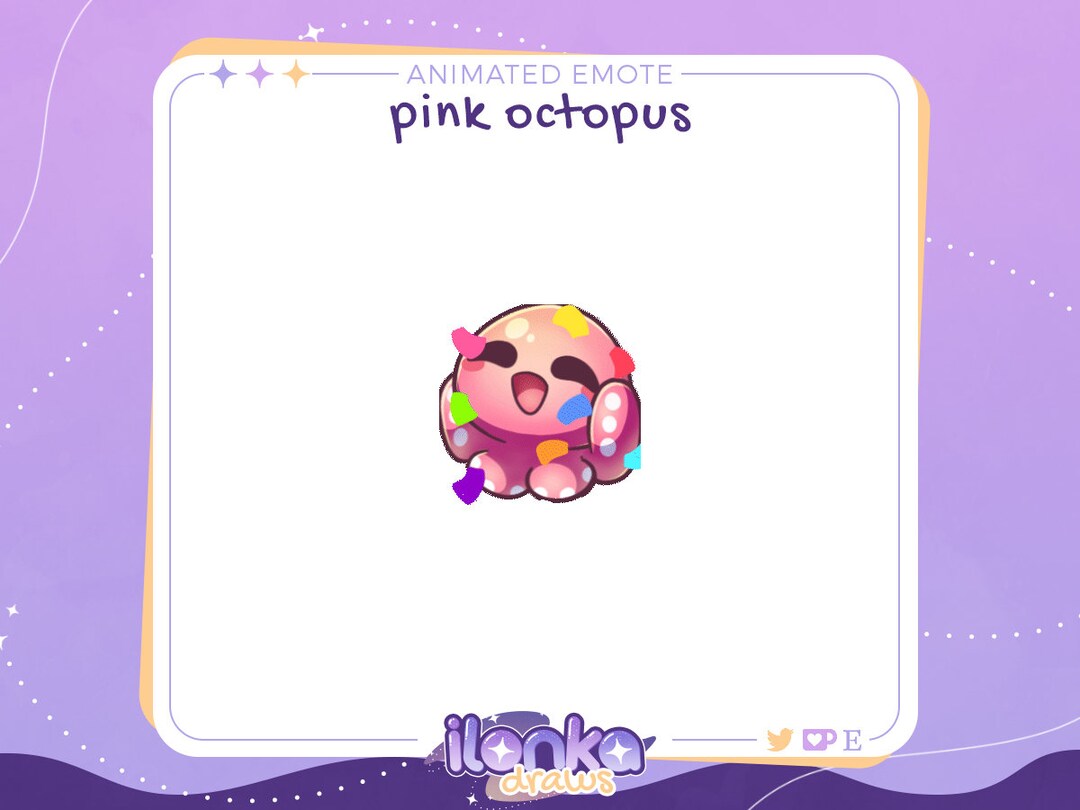 Hype Pink Octopus | Animated Twitch/discord Emote - Etsy