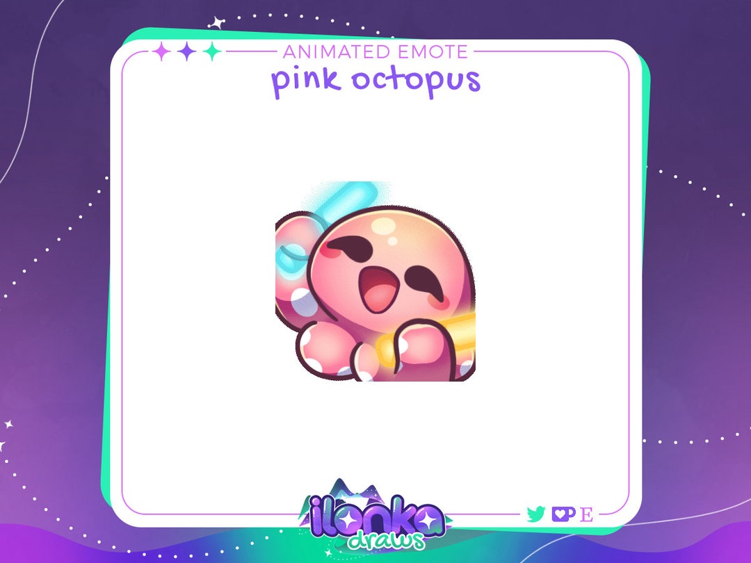 Rave Pink Octopus | Animated Twitch/discord Emote - Etsy