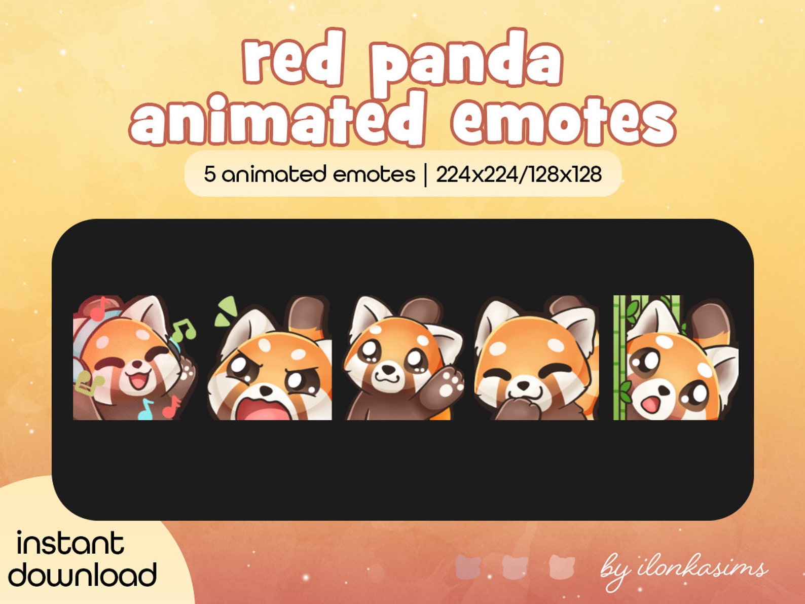 Red Panda Animated Twitch/discord Emotes - Etsy