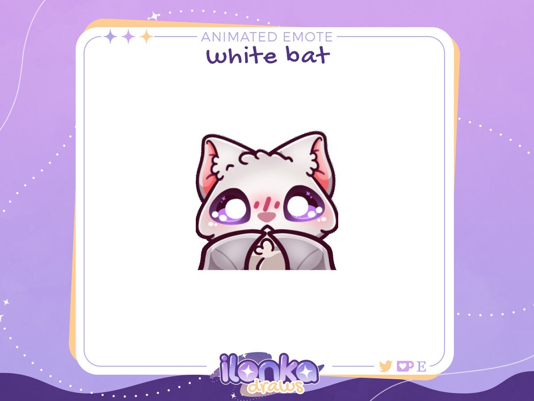 Shy White Bat | Twitch/discord Animated Emote - Etsy