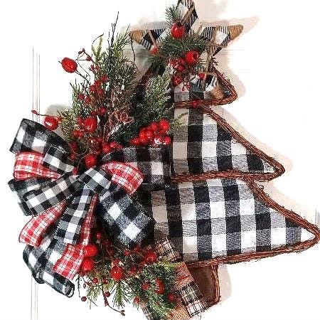 Rustic Designed Black and White Check Twig Tree. Perfect Handcrafted ...