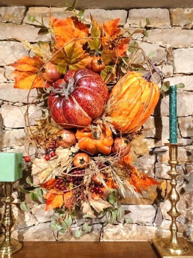 Deluxe Farmhouse Thanksgiving Centerpiece, Autumn Decor, Mantle Design ...