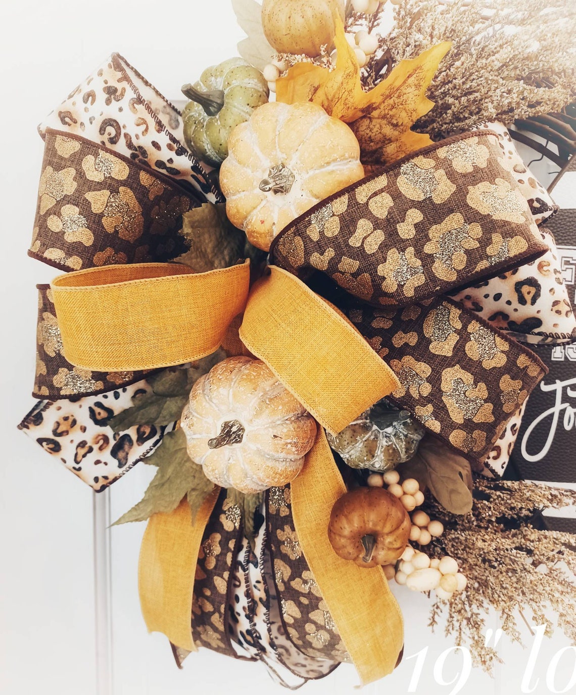 Neutral Fall Football Wreath, Front Door Decor, Dorm Room, Parents of ...