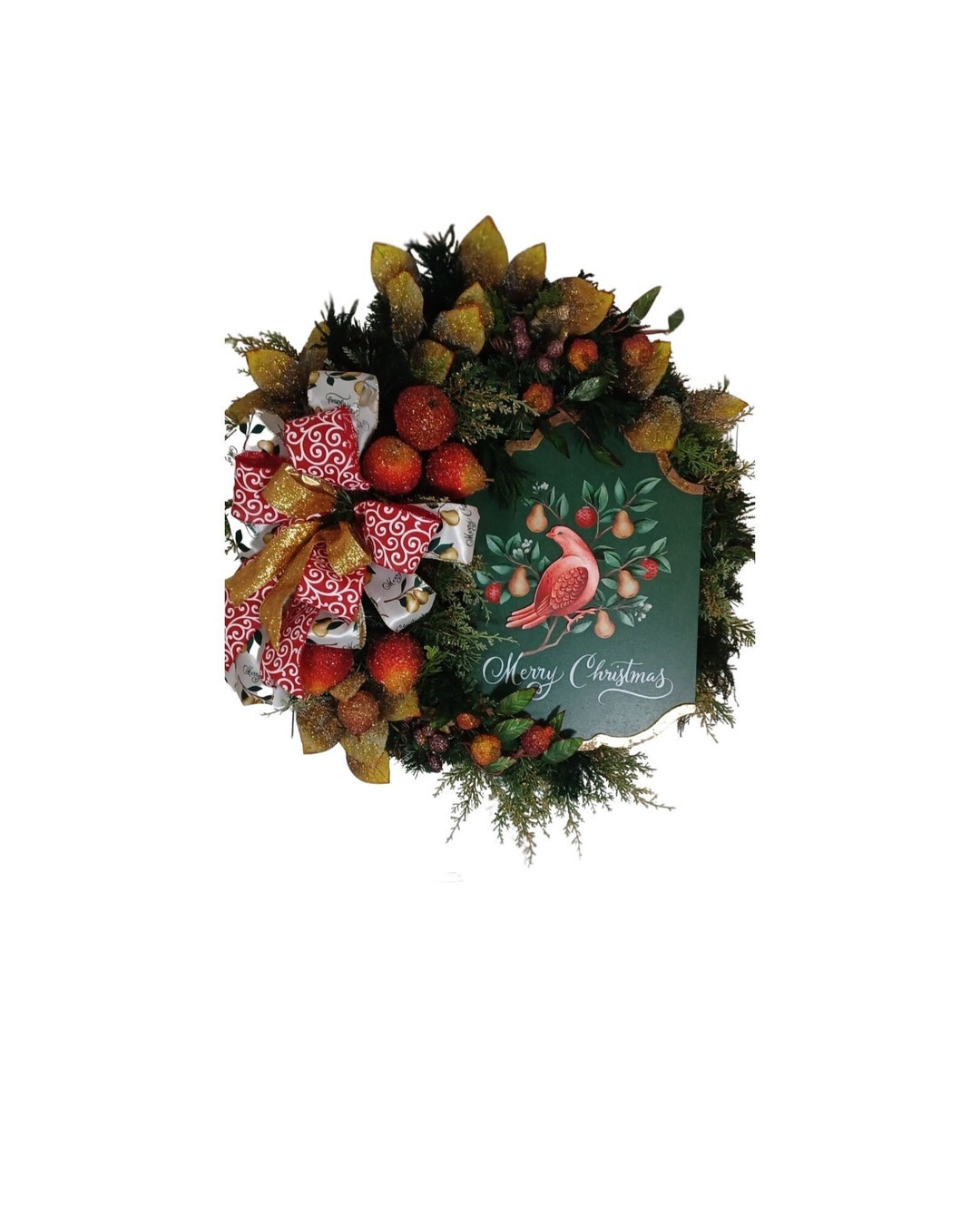 Partridge in a Pear Tree Front Door Decor, Mantel Design, Jeweled Pears ...