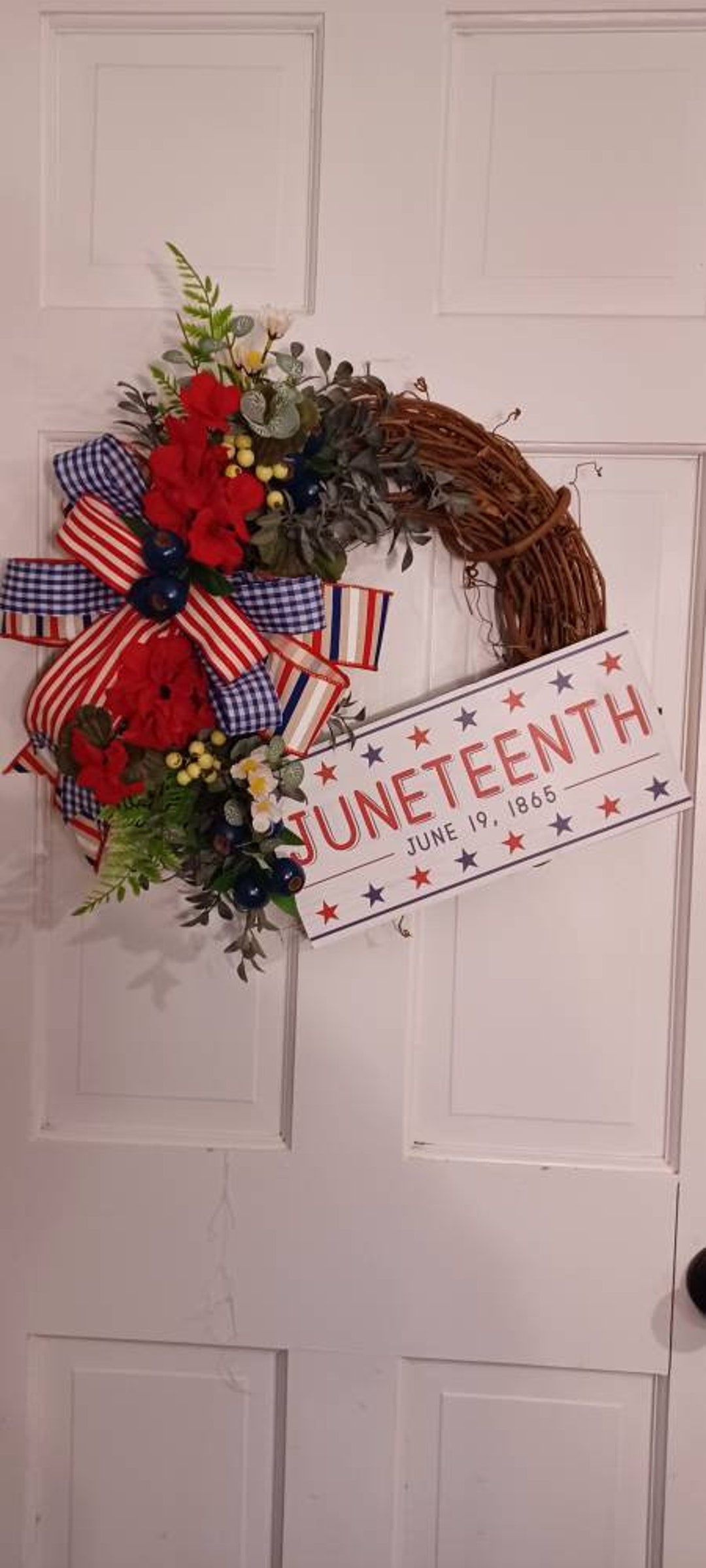 Handmade Patriotic Juneteenth Front Door Wreath, Black History Decor ...