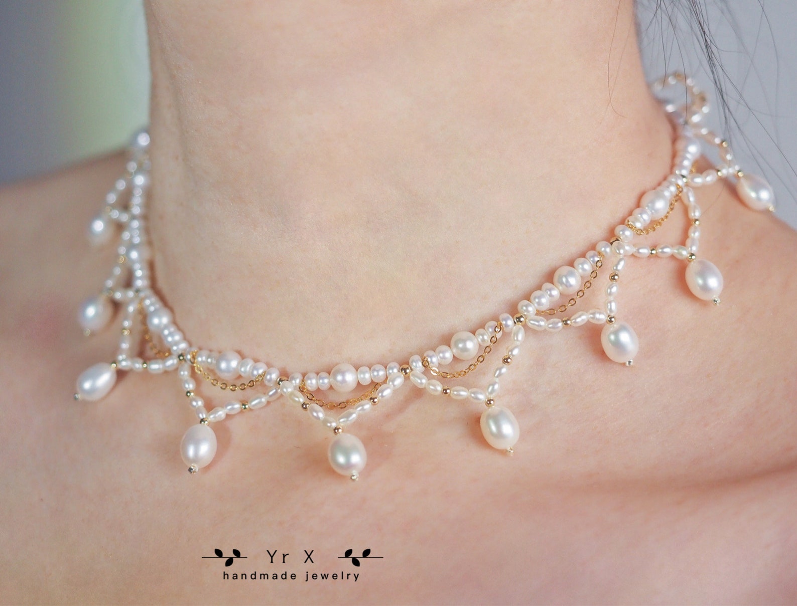 Vintage Pearl Necklace.victorian Lace Pearl Bridal - Etsy