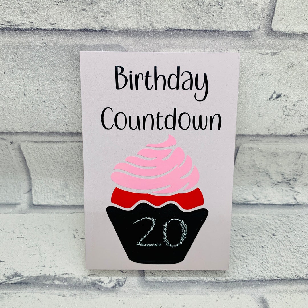 Birthday Countdown Chalkboard Sign, Birthday Celebration Countdown Sign ...