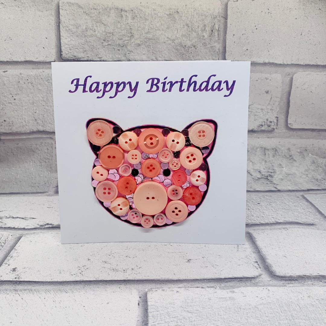 Personalised Cute Pig Birthday Card for Her, Card for Pig Lovers ...