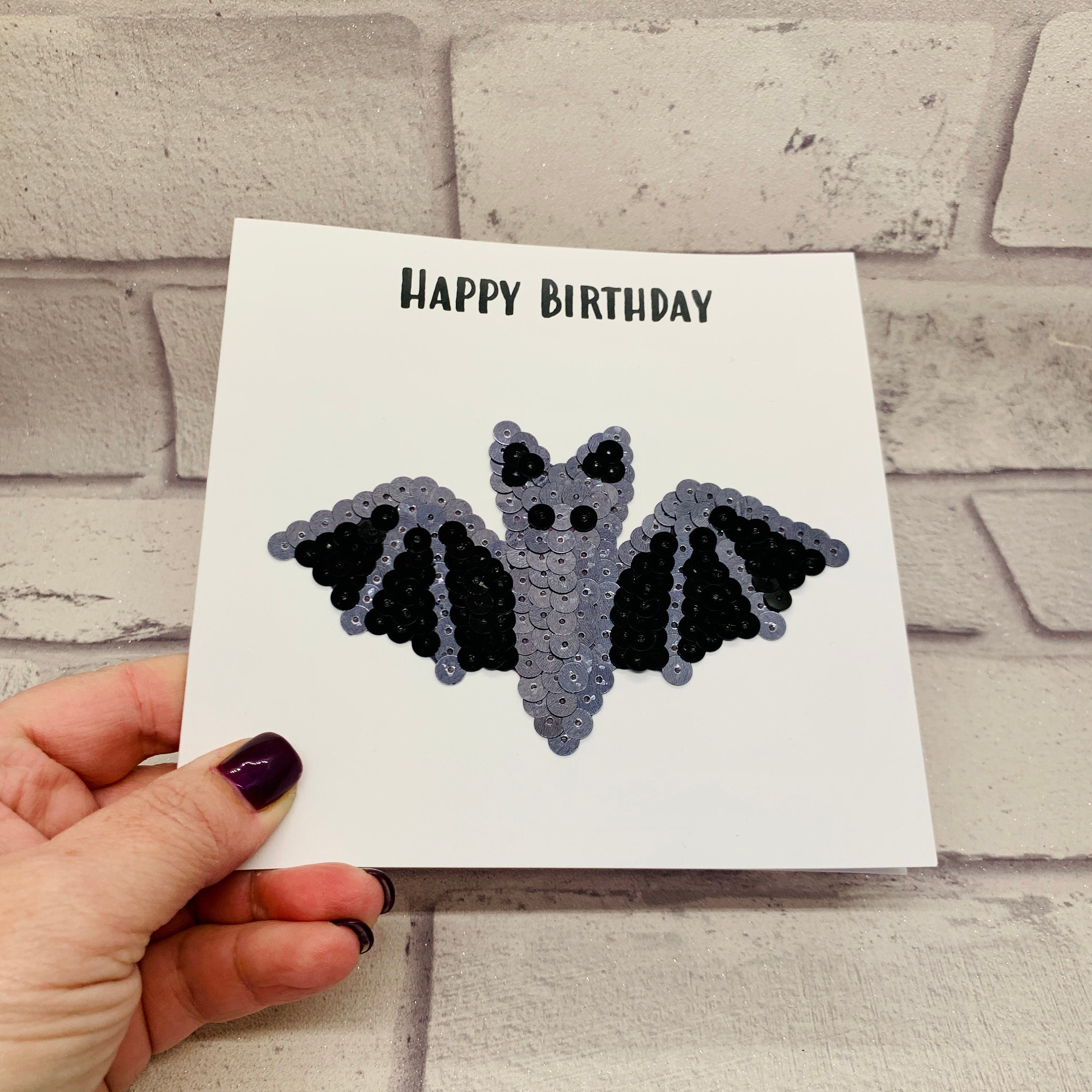 Custom Happy Birthday Bat Card for Him, Personalised Bat Birthday Card ...