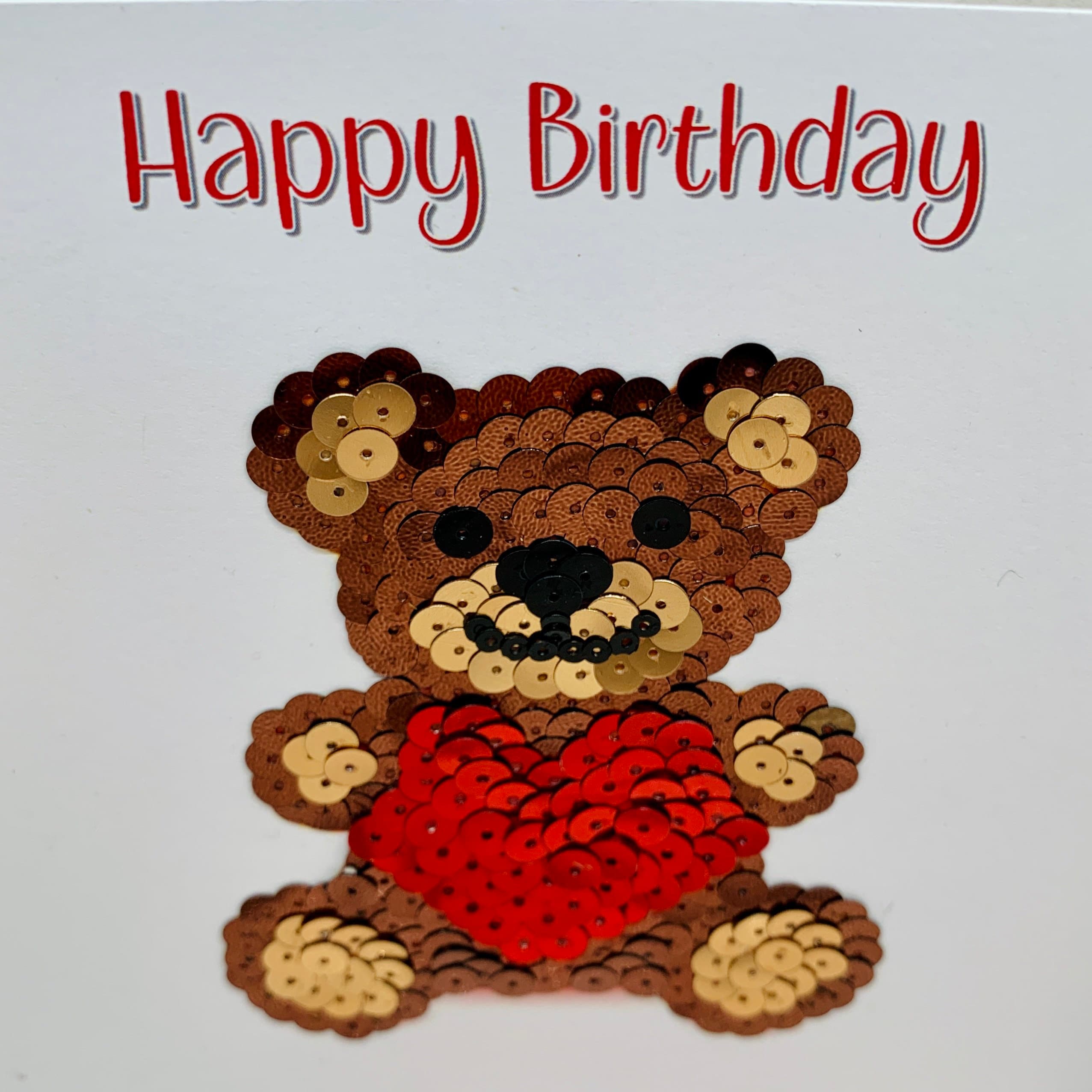 Custom Happy Birthday Teddy Bear Card for Child, Personalised Cute ...