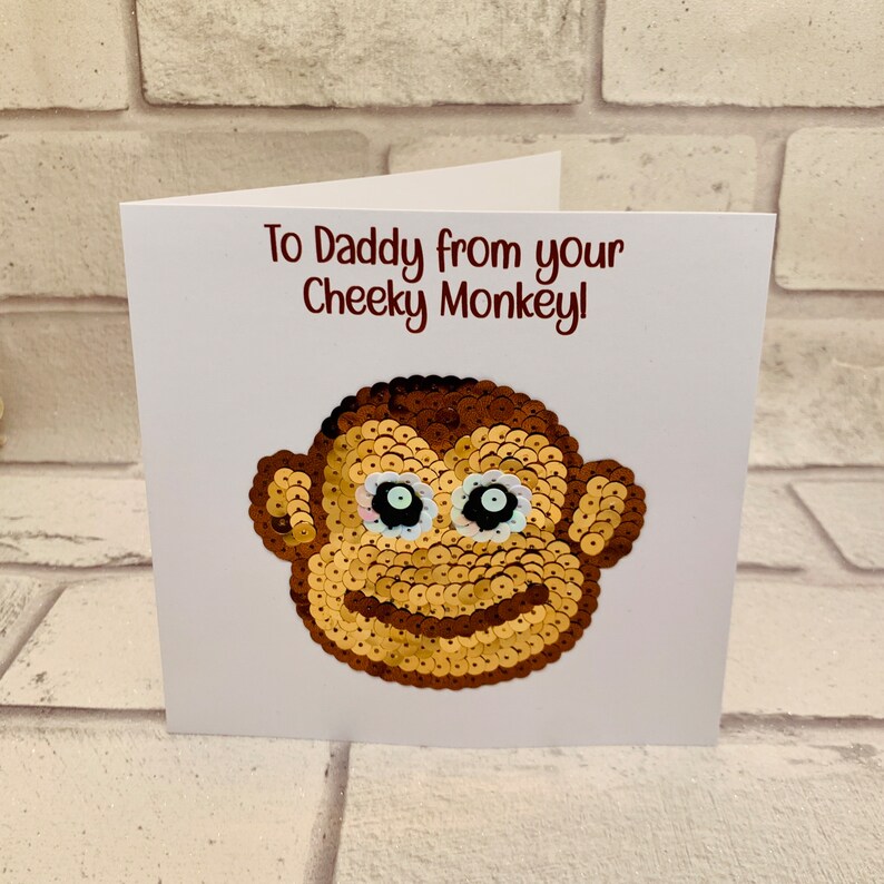 Custom Happy Birthday Monkey Card for Dad From Cheeky Monkey - Etsy