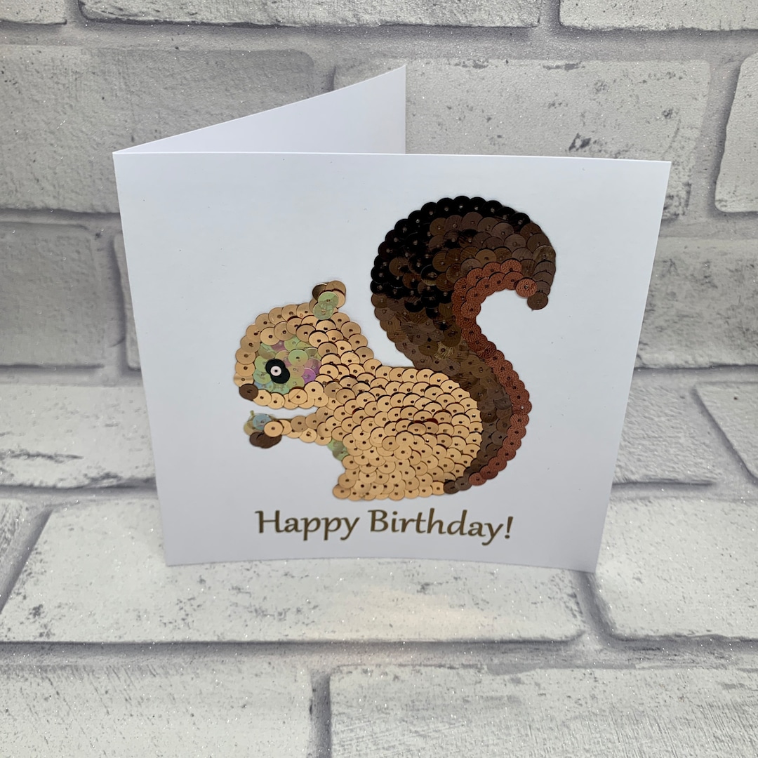 Custom Happy Birthday Squirrel Card for Friend, Personalised Squirrel ...
