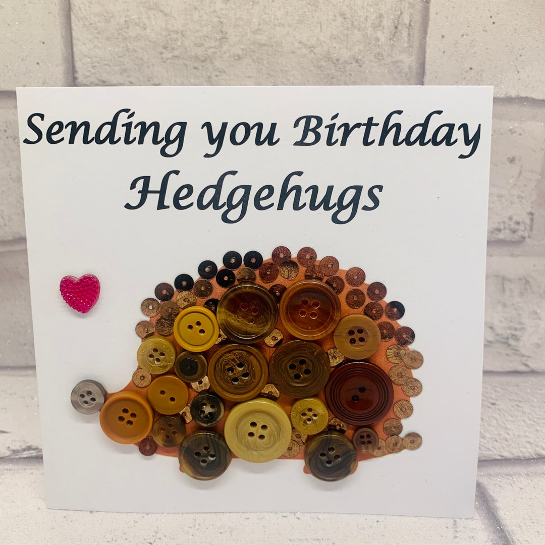 Personalised Hedgehog Birthday Card for Mum, Custom Hedgehog Card for ...