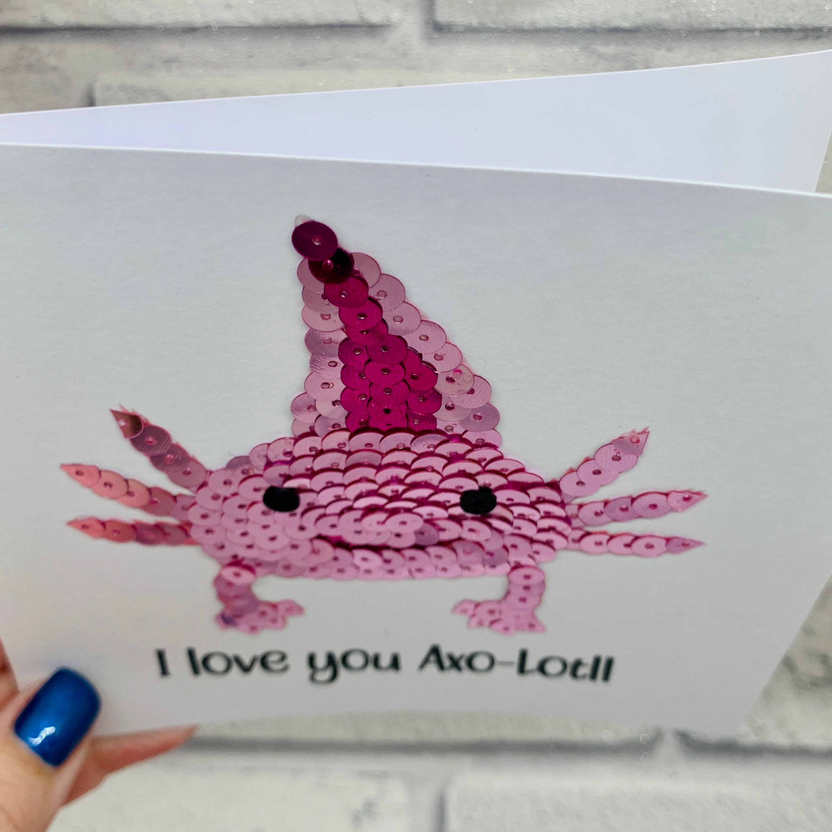 Custom Happy Birthday Axolotl Card for Child, Personalised I Love You ...