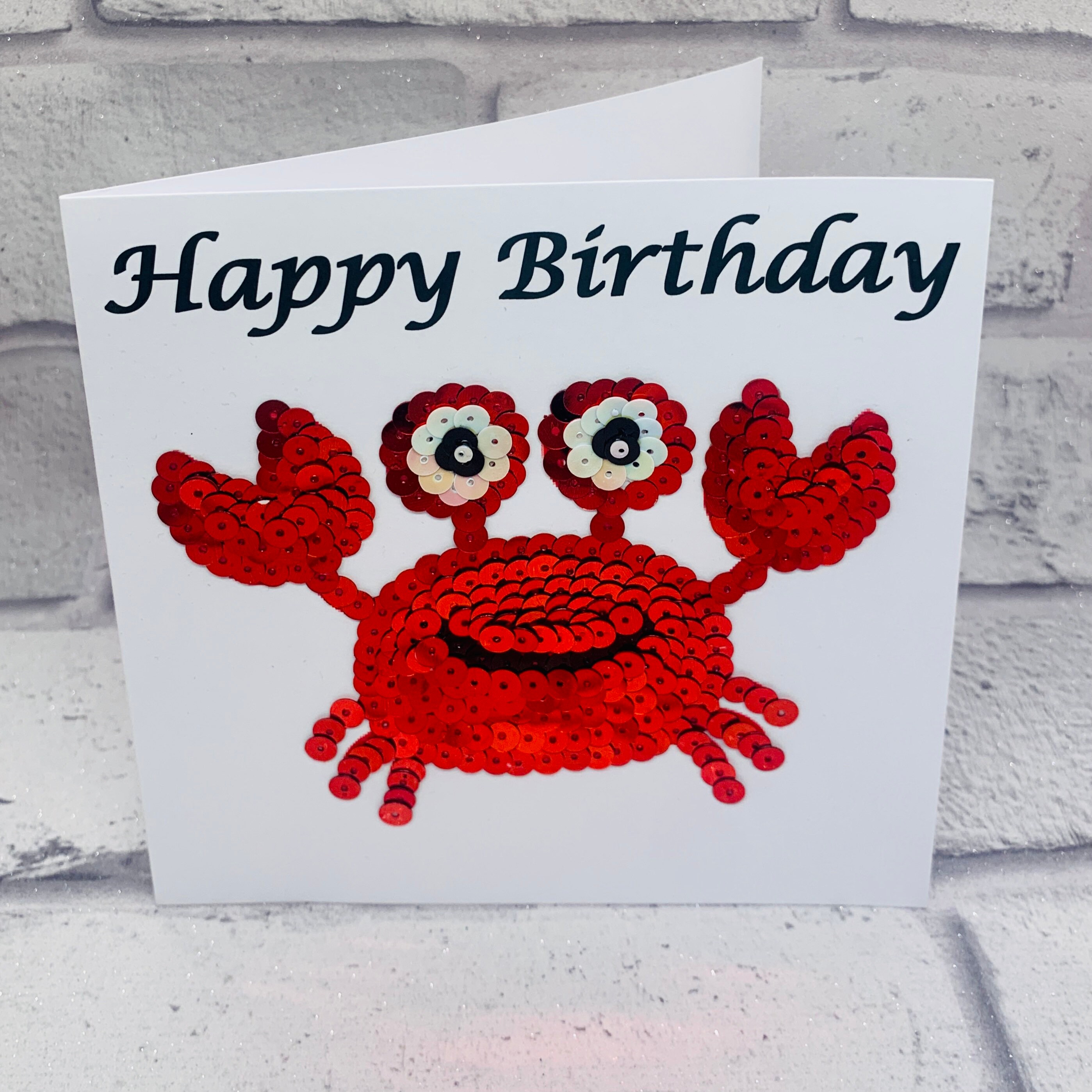 Custom Crab Happy Birthday Card for Kids, Personalised Crab Card for ...