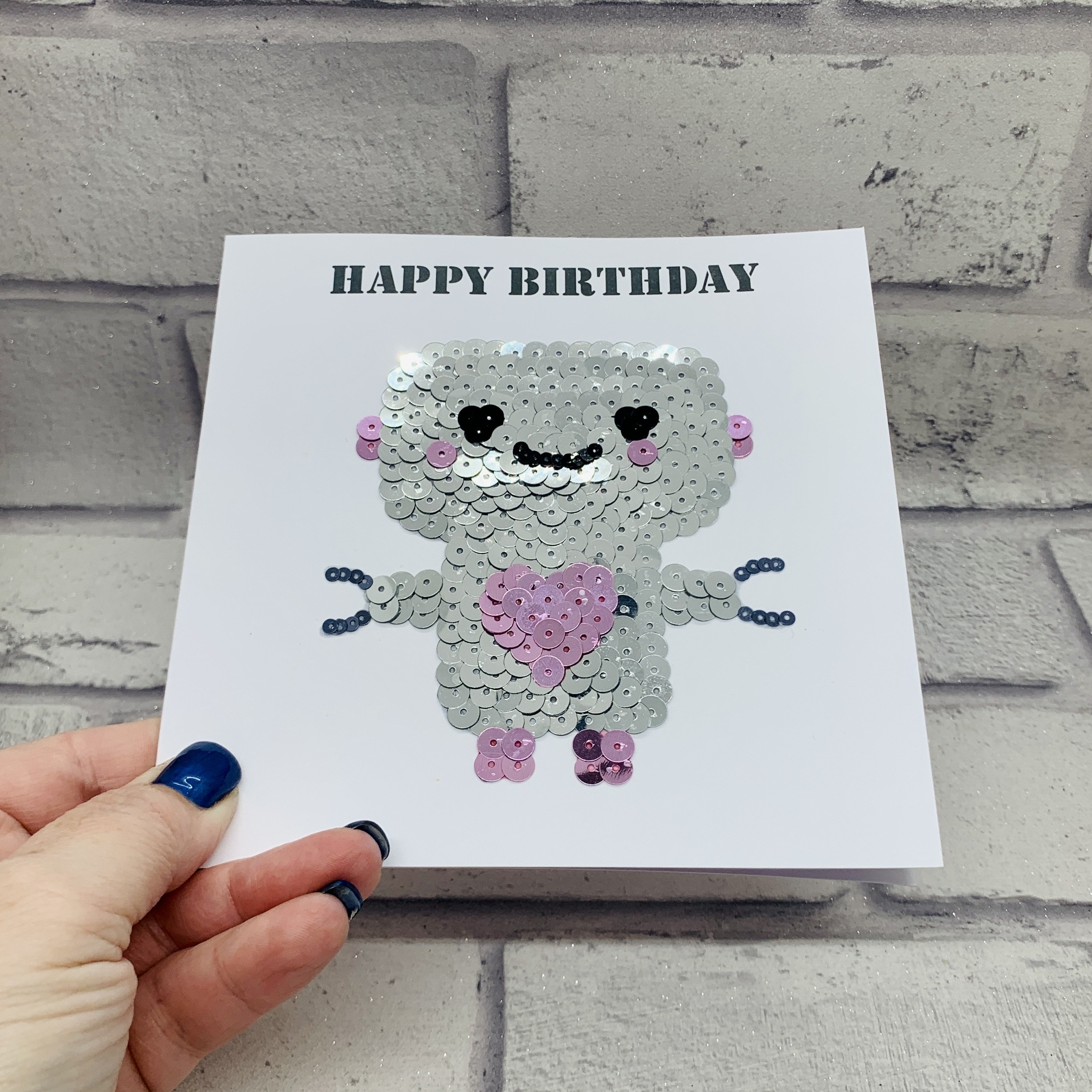 Custom Happy Birthday Robot Card for Child, Personalised Cute Robot ...