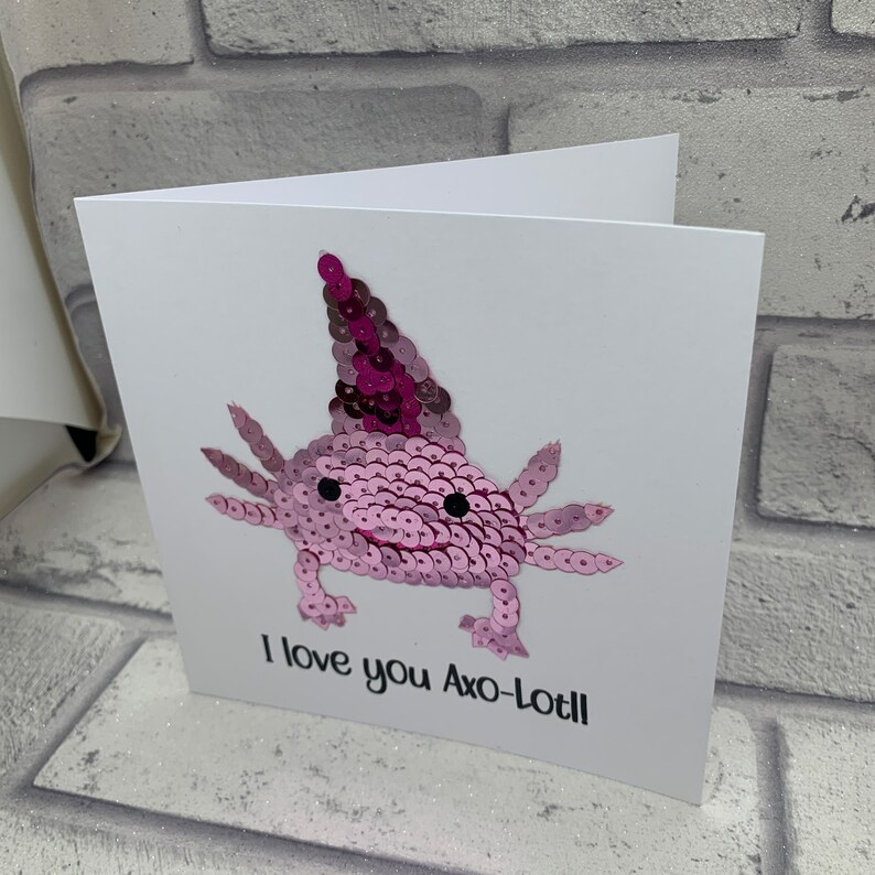 Custom Happy Birthday Axolotl Card for Child, Personalised I Love You ...