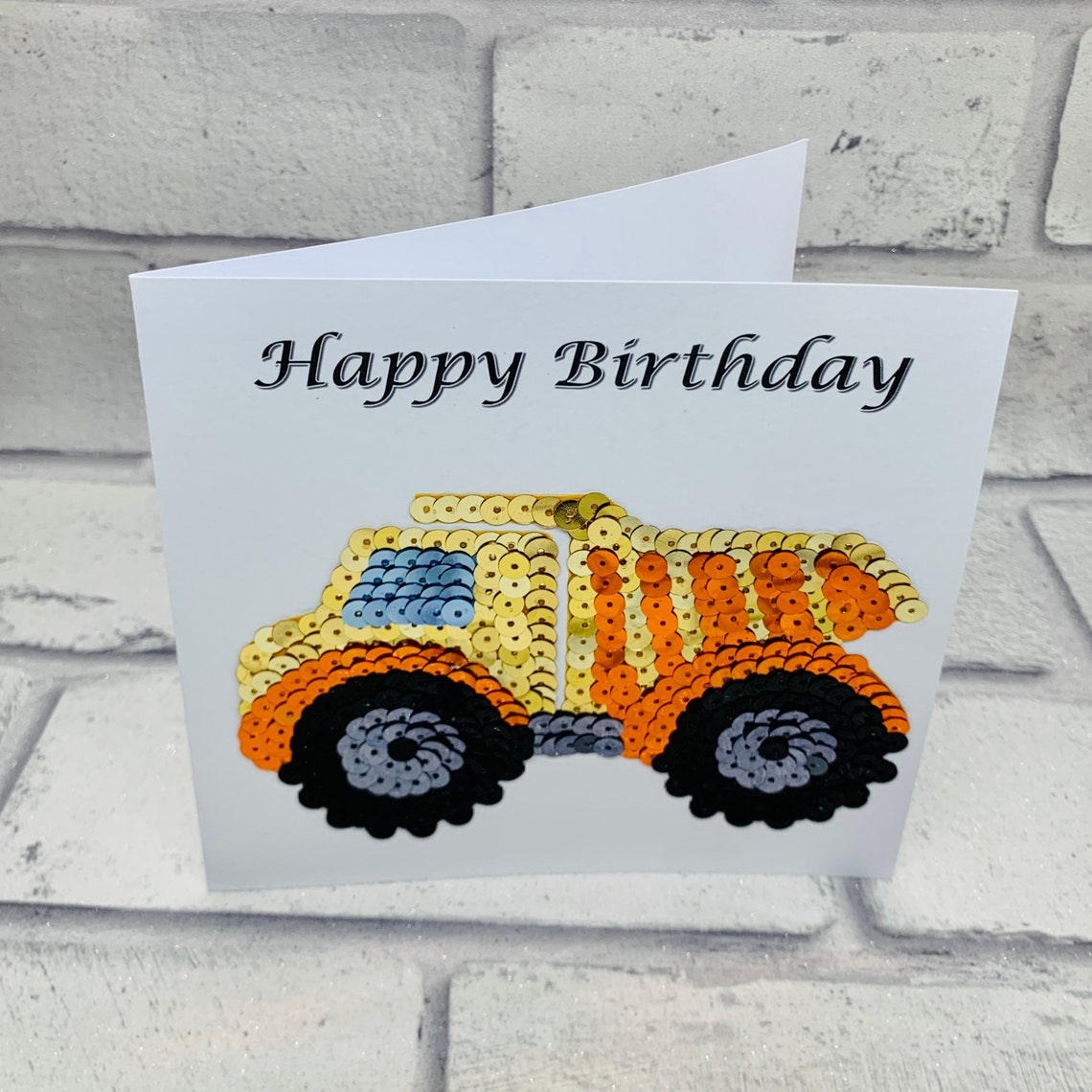 Custom Happy Birthday Construction Card for Son, Personalised Digger ...