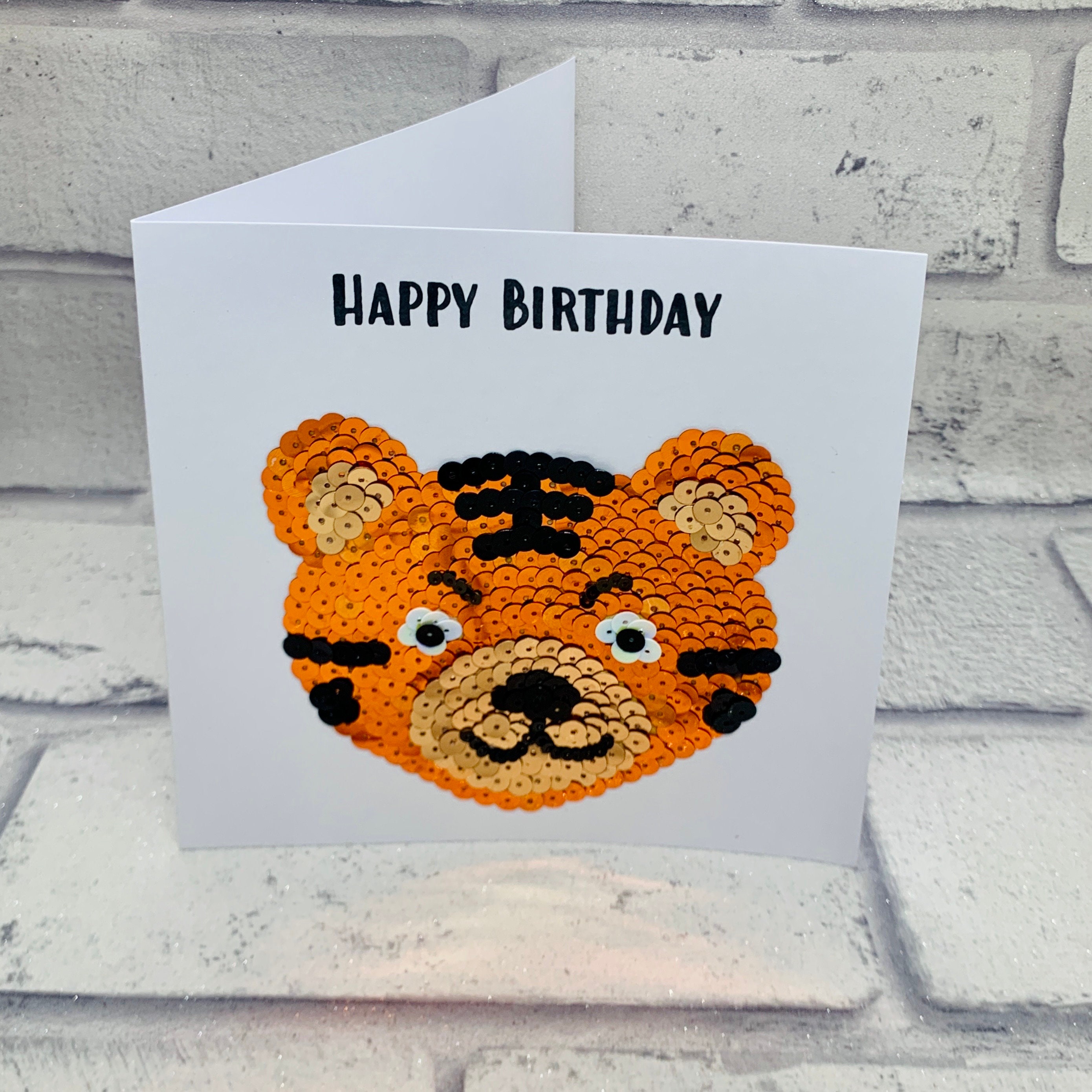 Custom Happy Birthday Tiger Card for Child, Personalised Cute Tiger ...