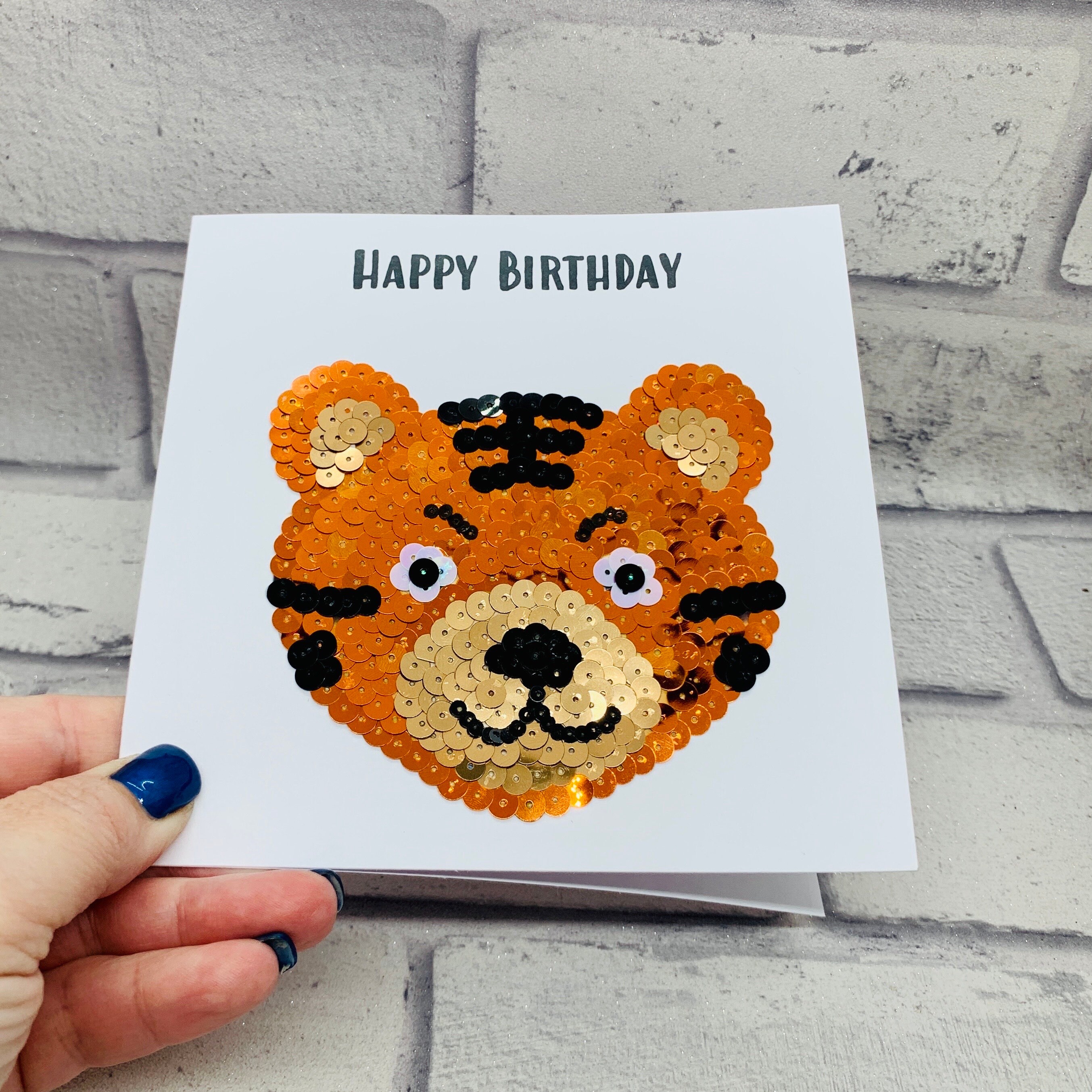 Custom Happy Birthday Tiger Card for Child, Personalised Cute Tiger ...