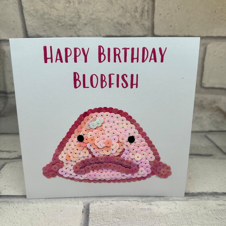 Custom Happy Birthday Blobfish Card, Personalised Blobfish Card for ...