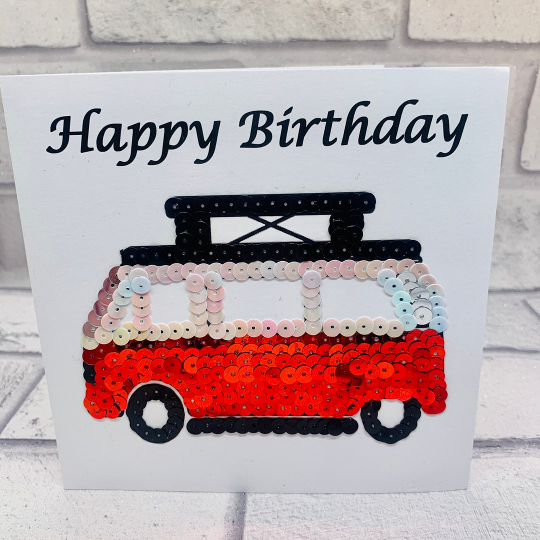 Custom Happy Birthday Camper Van Card for Friend, Personalised Caravan ...