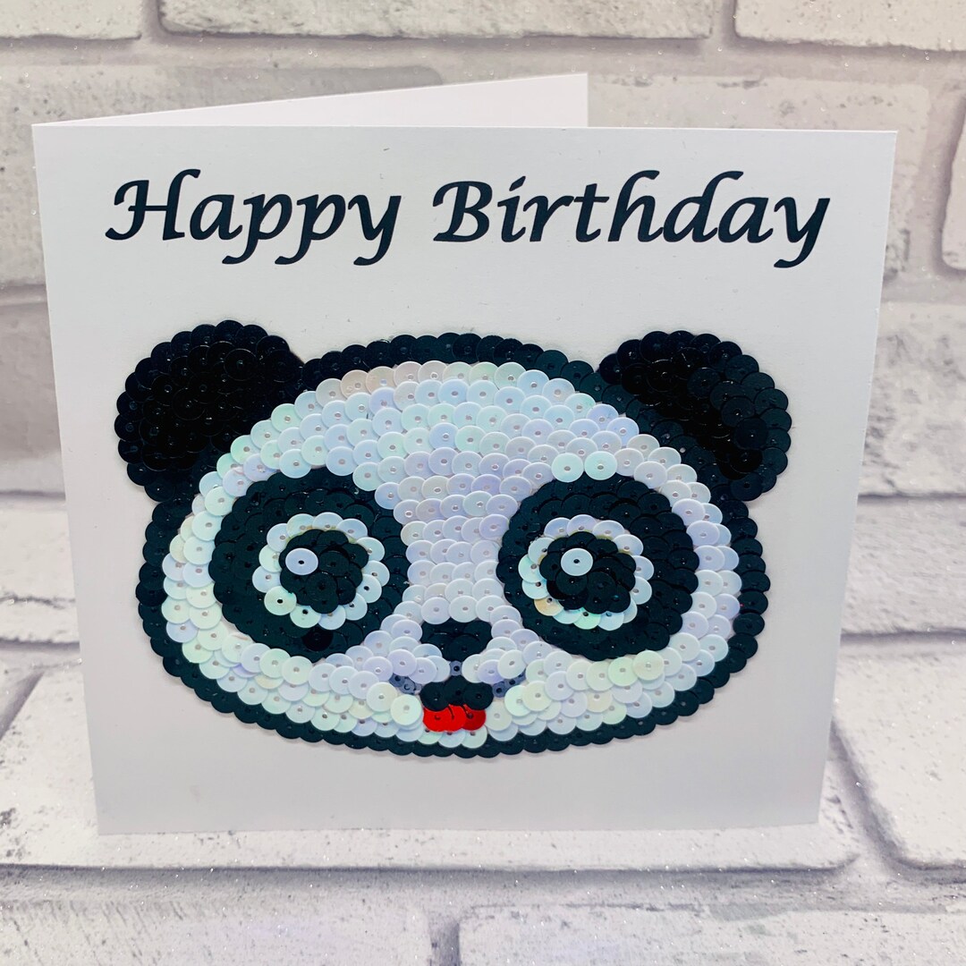 Custom Happy Birthday Panda Card for Kids, Personalised Panda Birthday ...