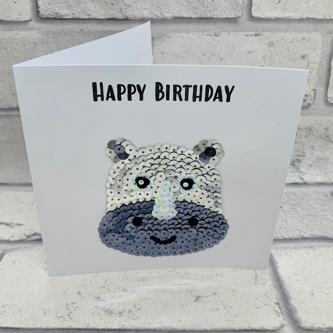 Custom Happy Birthday Rhino Card for Child, Personalised Rhinoceros ...