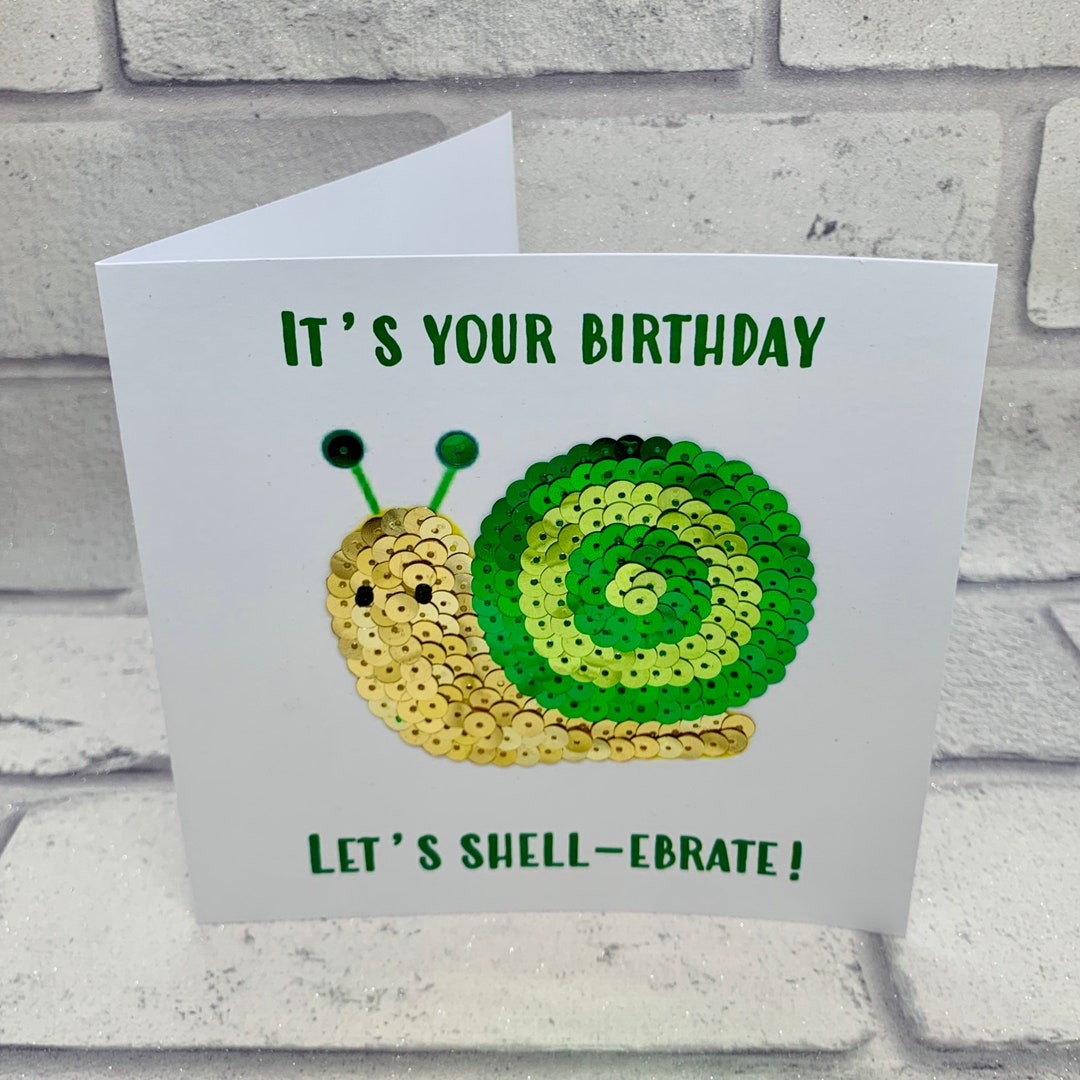 Custom Happy Birthday Snail Card for Child, Personalised Snail Birthday ...