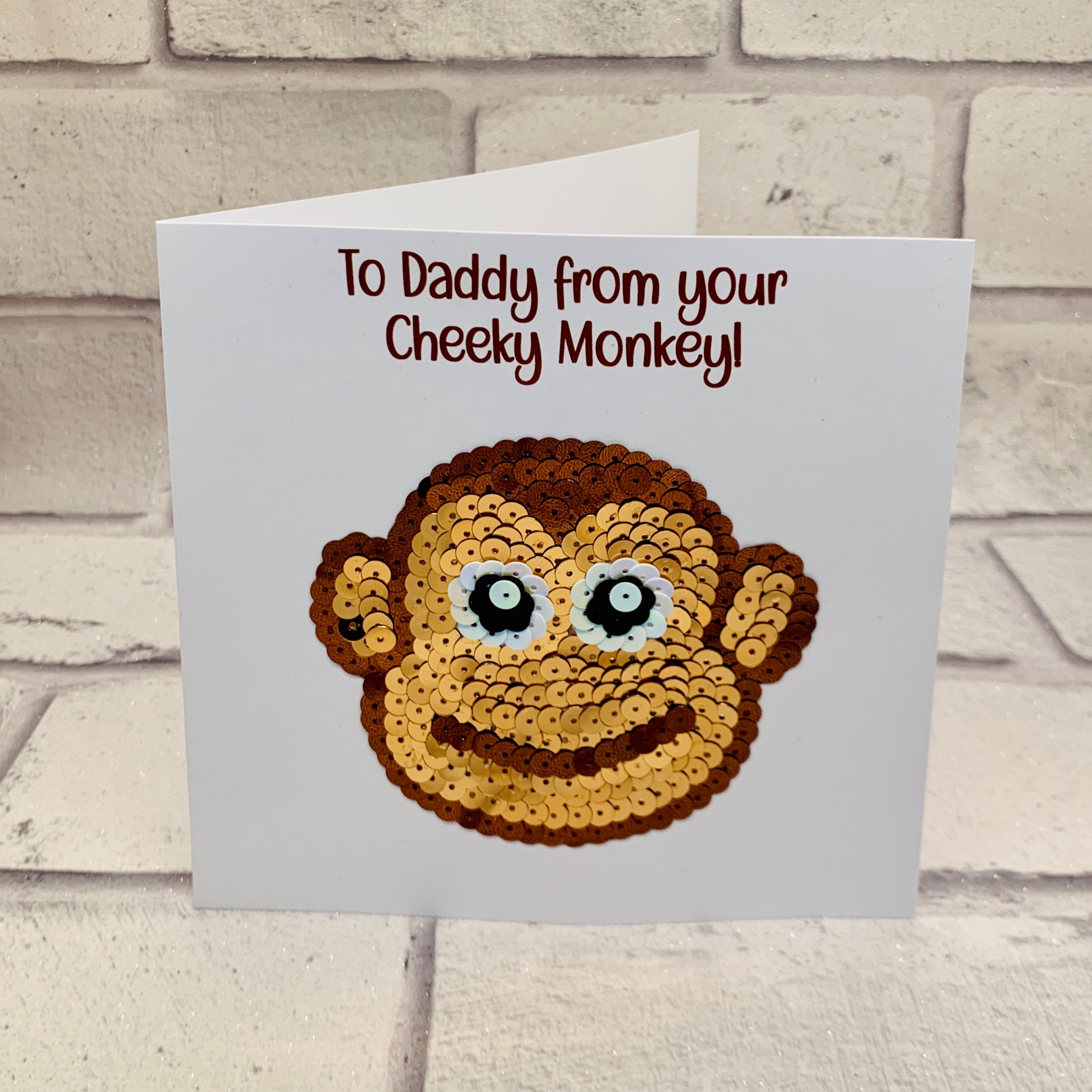 Custom Happy Birthday Monkey Card for Dad, From Cheeky Monkey Son ...