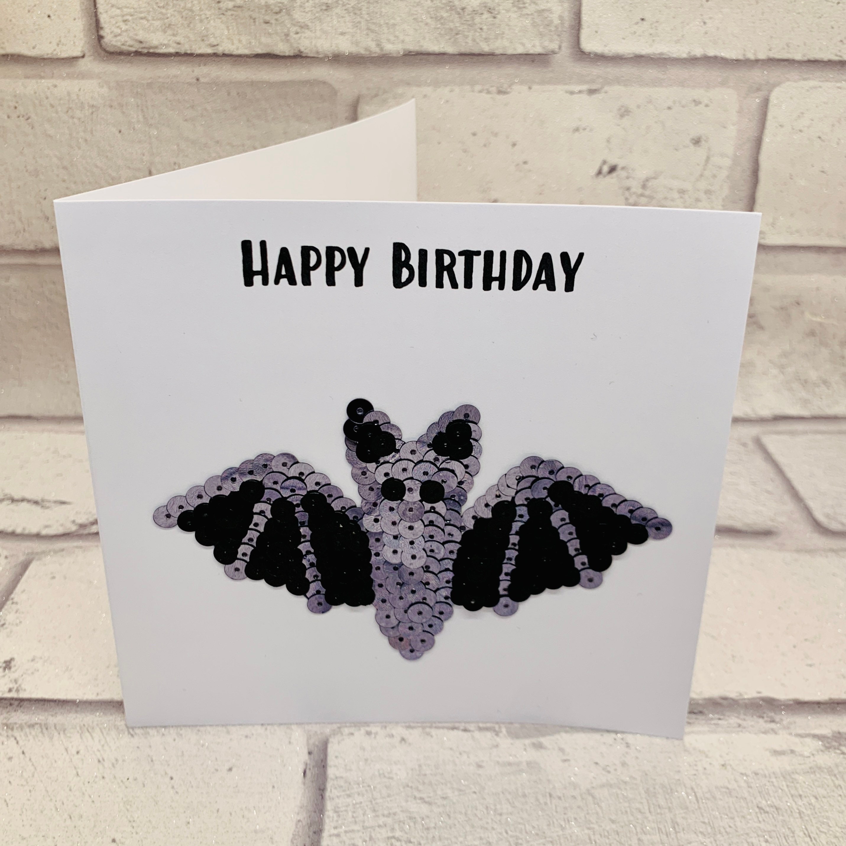 Custom Happy Birthday Bat Card for Him, Personalised Bat Birthday Card ...