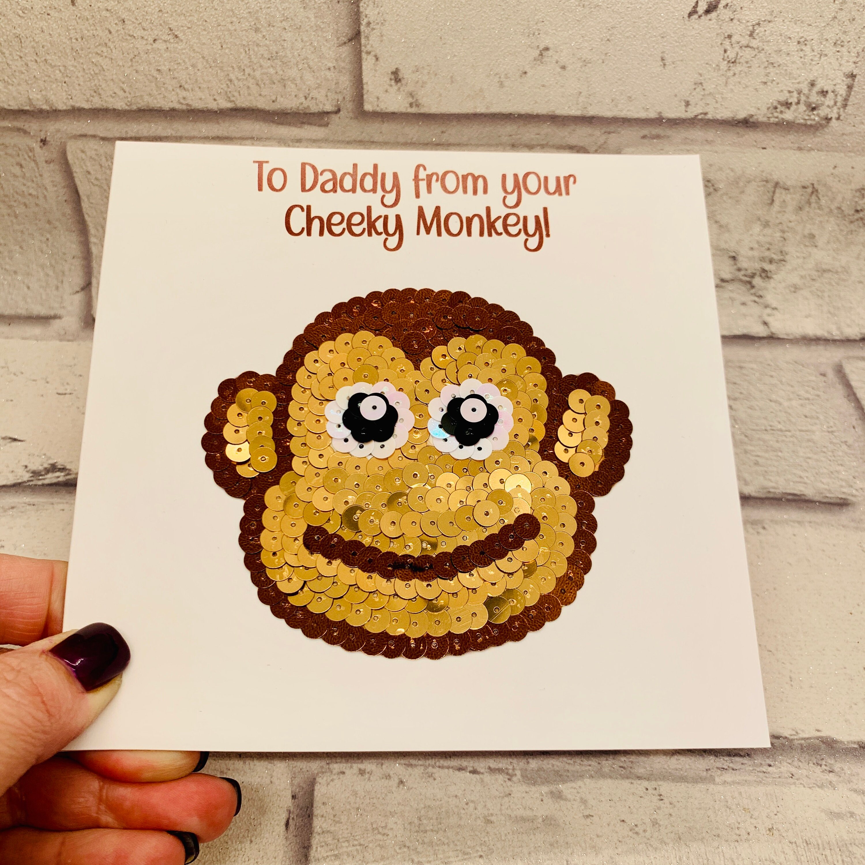 Custom Happy Birthday Monkey Card for Dad From Cheeky Monkey - Etsy
