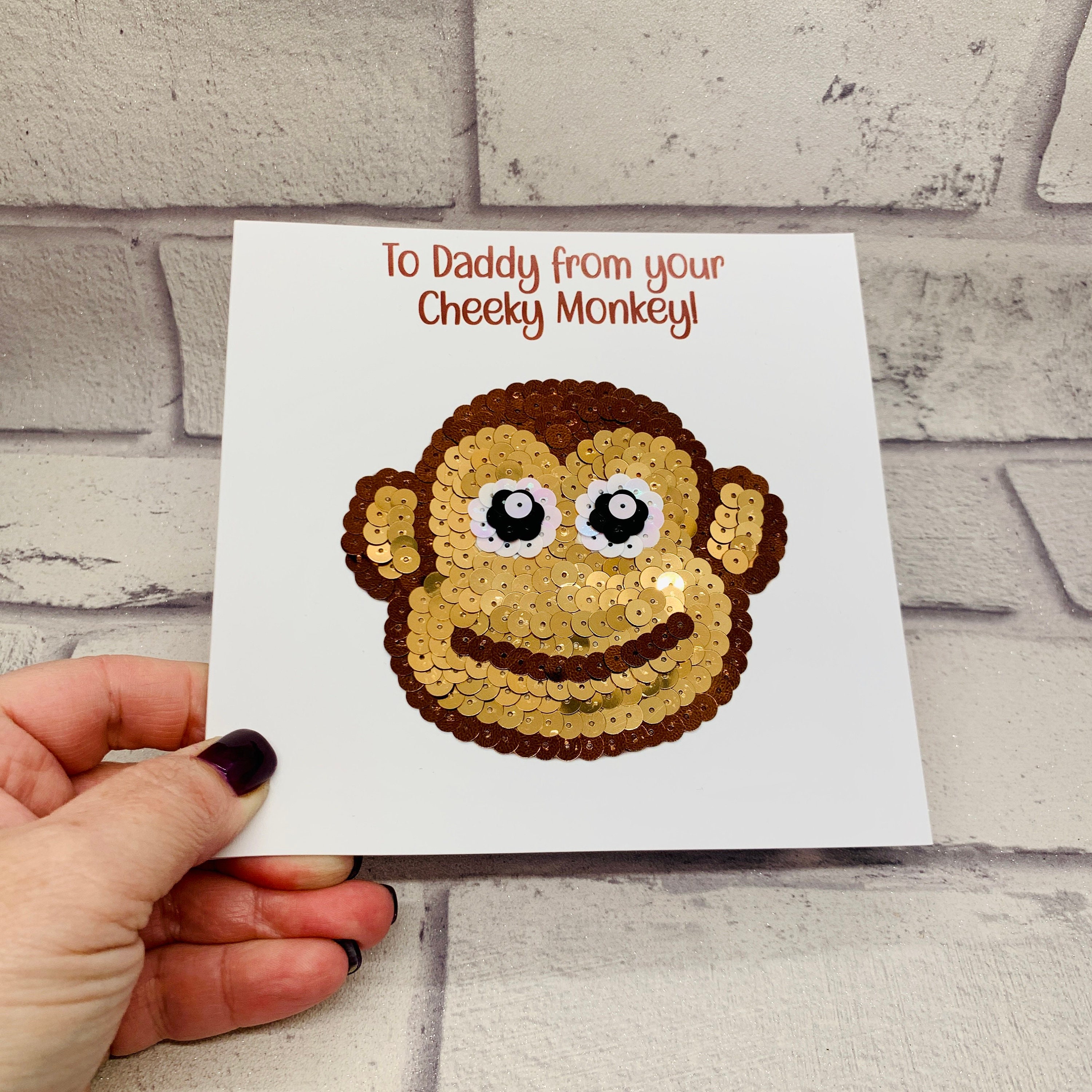 Custom Happy Birthday Monkey Card for Dad From Cheeky Monkey - Etsy