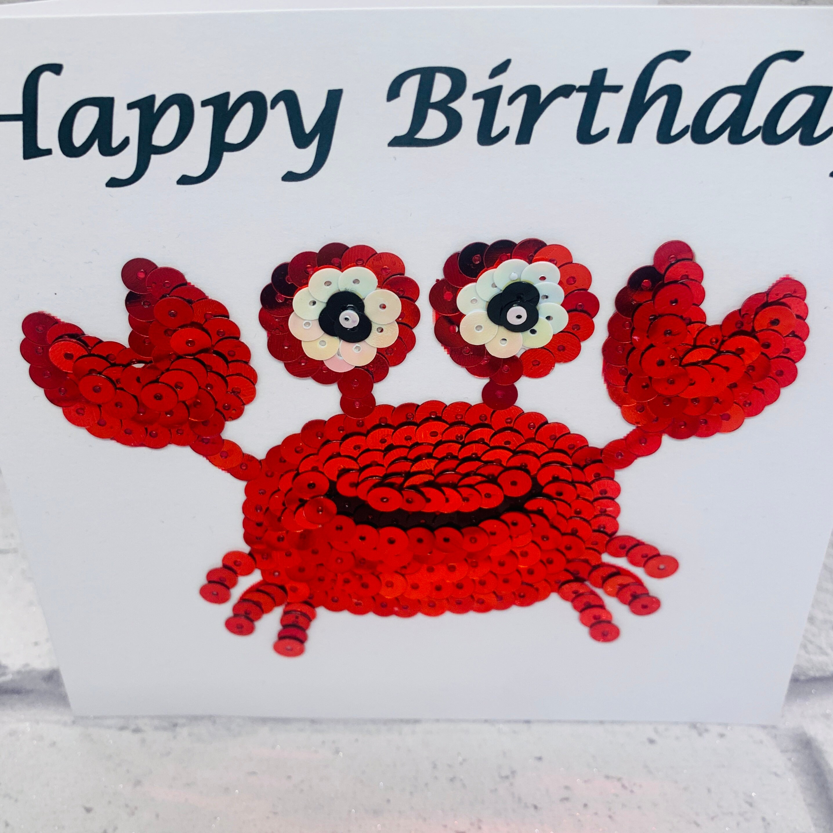 Custom Crab Happy Birthday Card for Kids, Personalised Crab Card for ...
