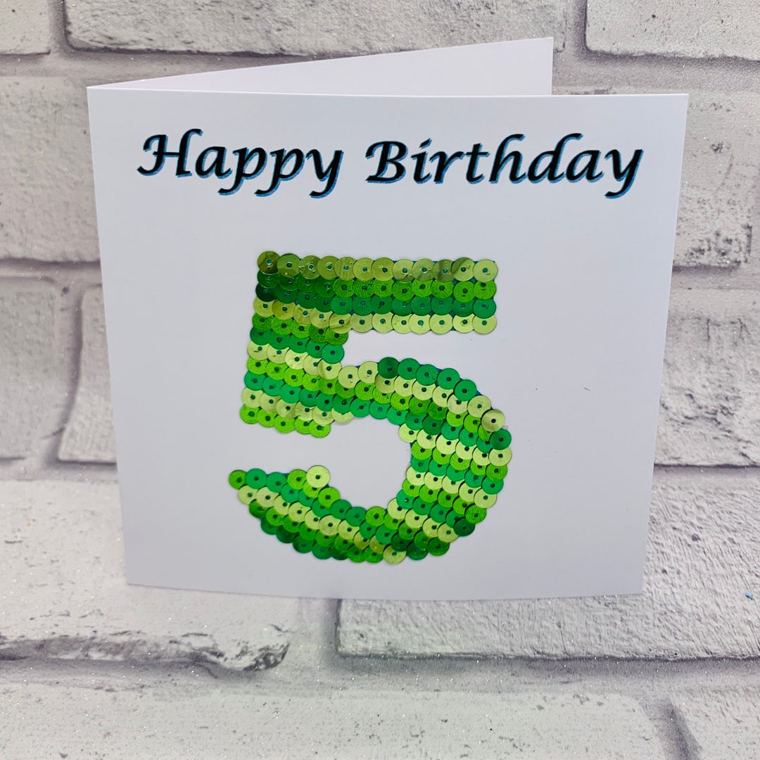5th Birthday Card for Child, Personalised Fifth Birthday Card for Boy ...