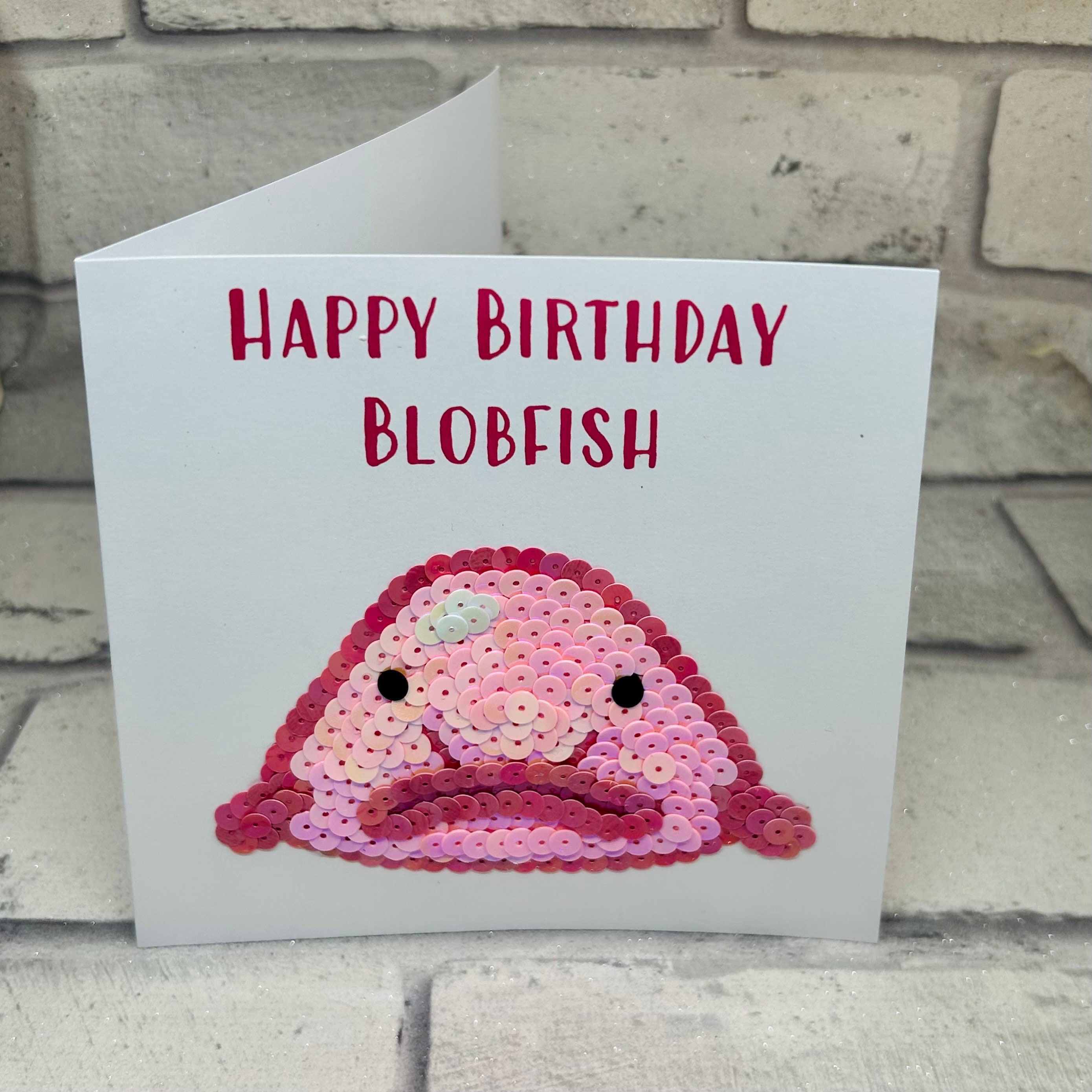 Custom Happy Birthday Blobfish Card, Personalised Blobfish Card for ...