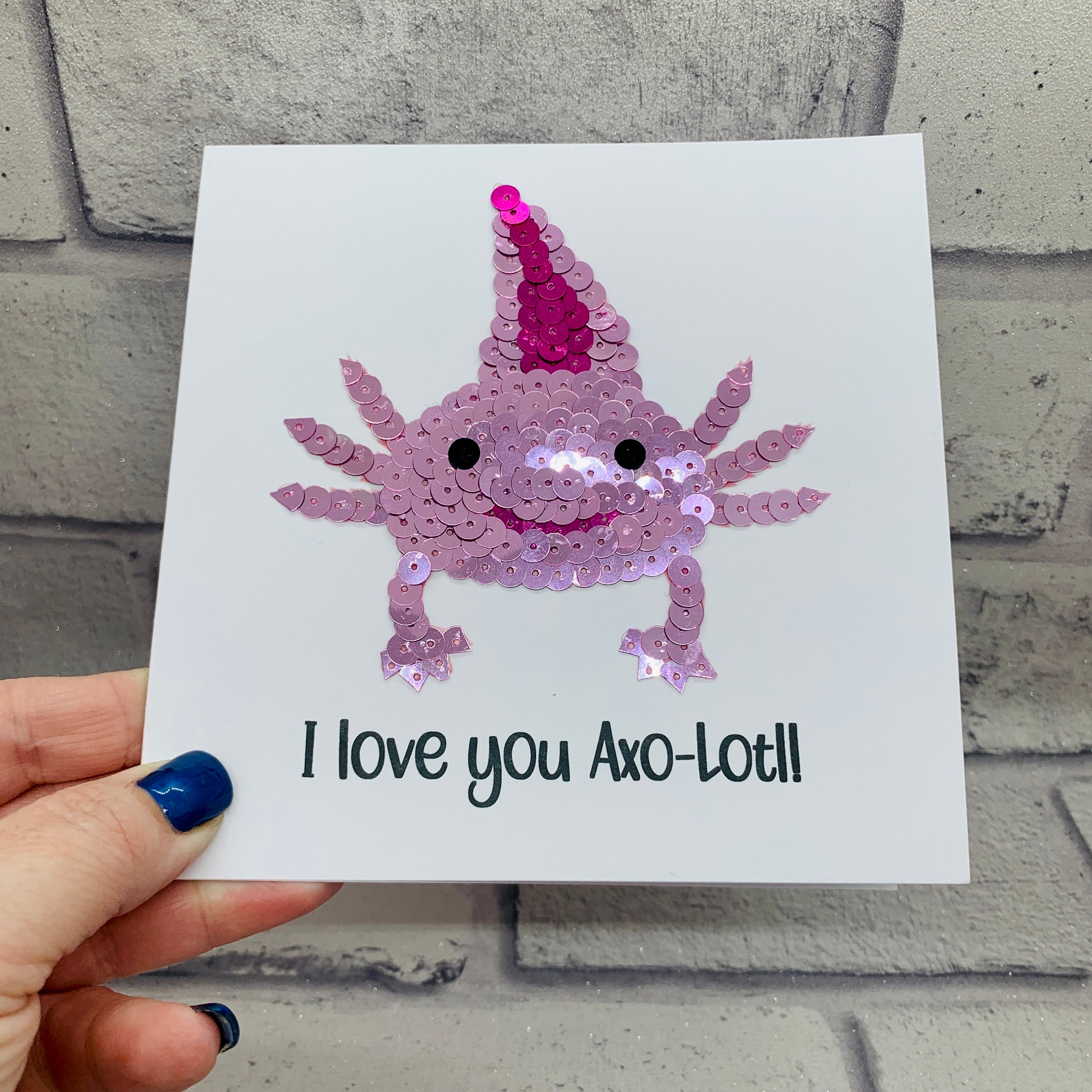 Custom Happy Birthday Axolotl Card for Child, Personalised I Love You ...