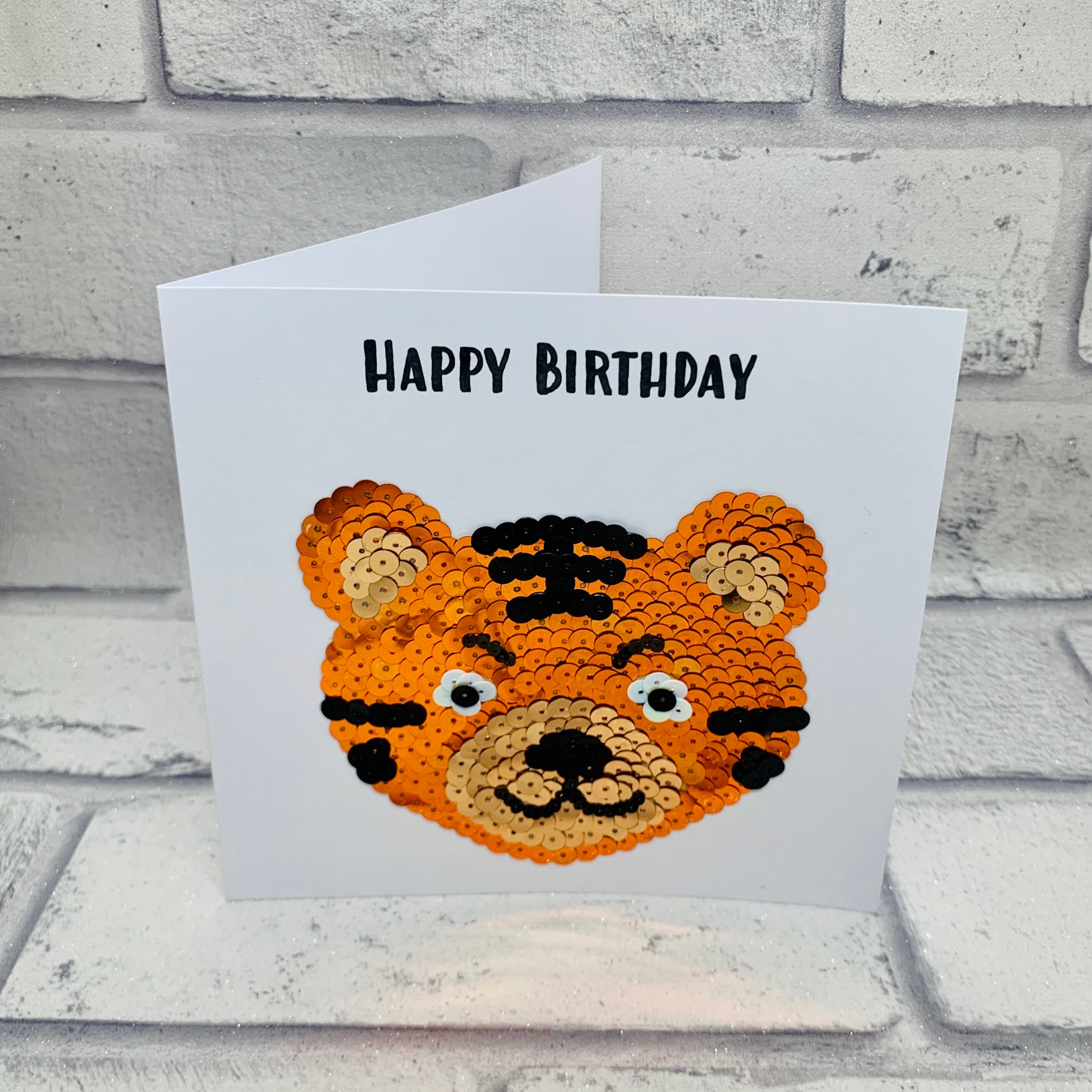 Custom Happy Birthday Tiger Card for Child, Personalised Cute Tiger ...