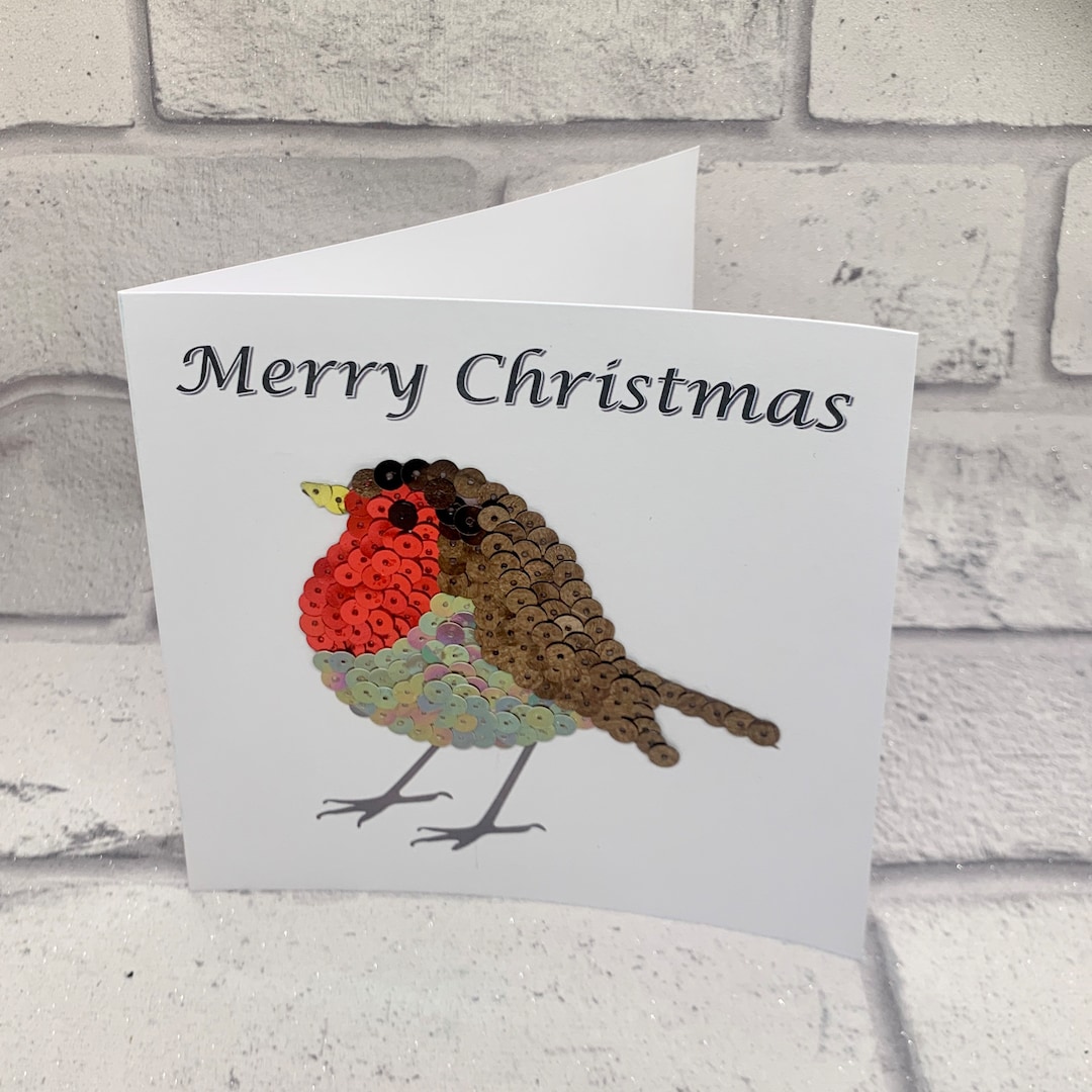 Personalised Robin Christmas Card for Children, Custom Robin Handmade ...