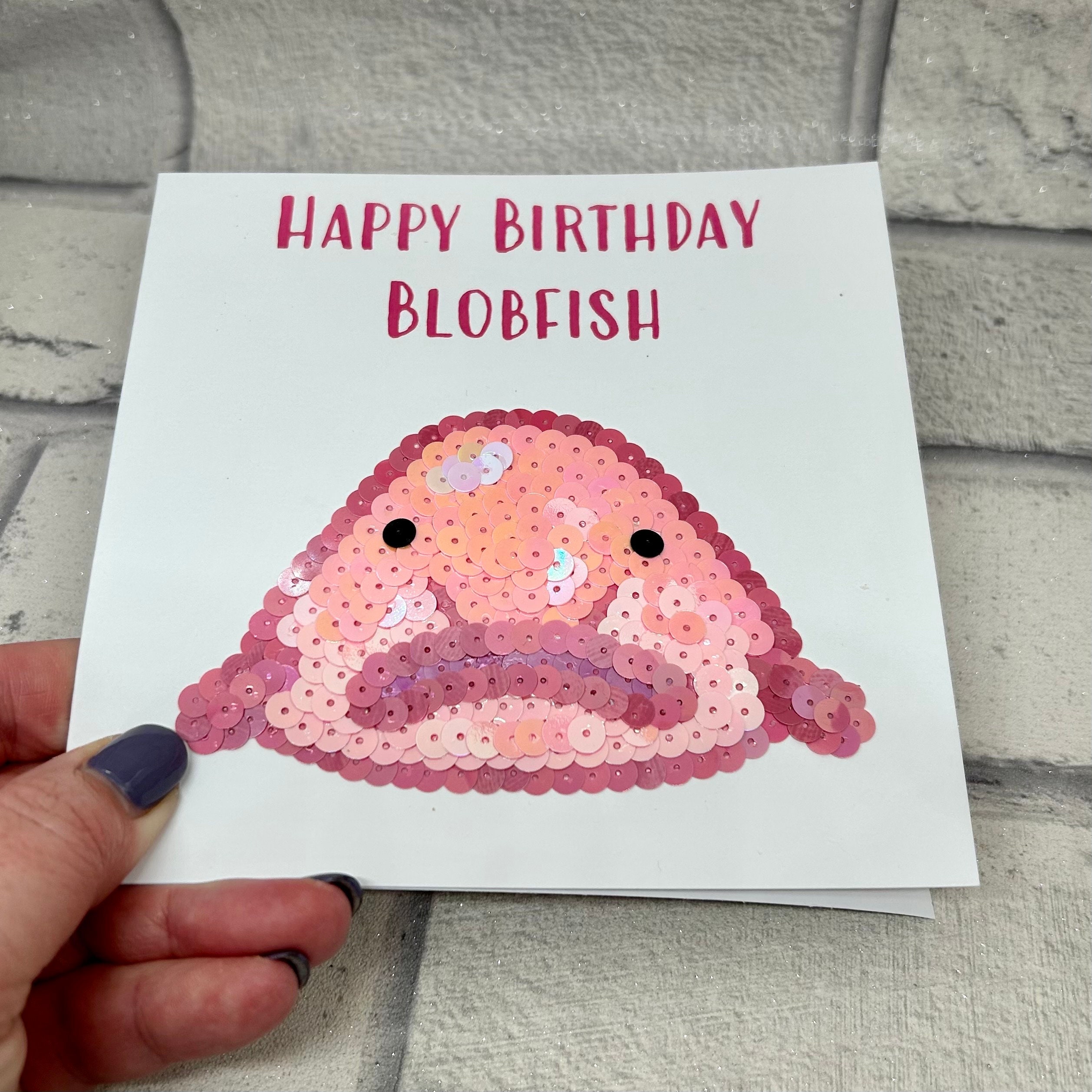 Custom Happy Birthday Blobfish Card, Personalised Blobfish Card for Child, Cute Sealife Card ...
