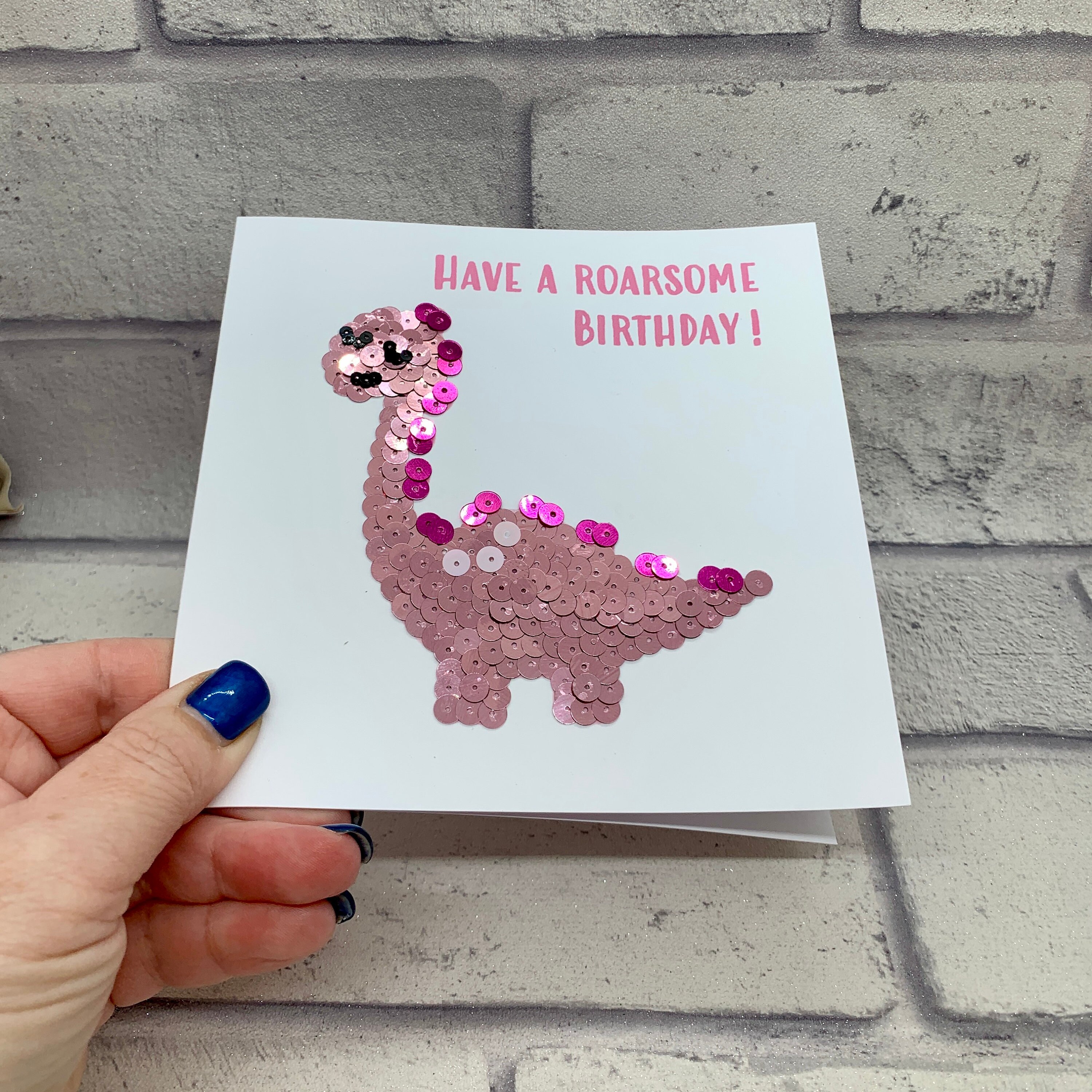 Custom Happy Birthday Pink Dinosaur Card for Girl - Etsy