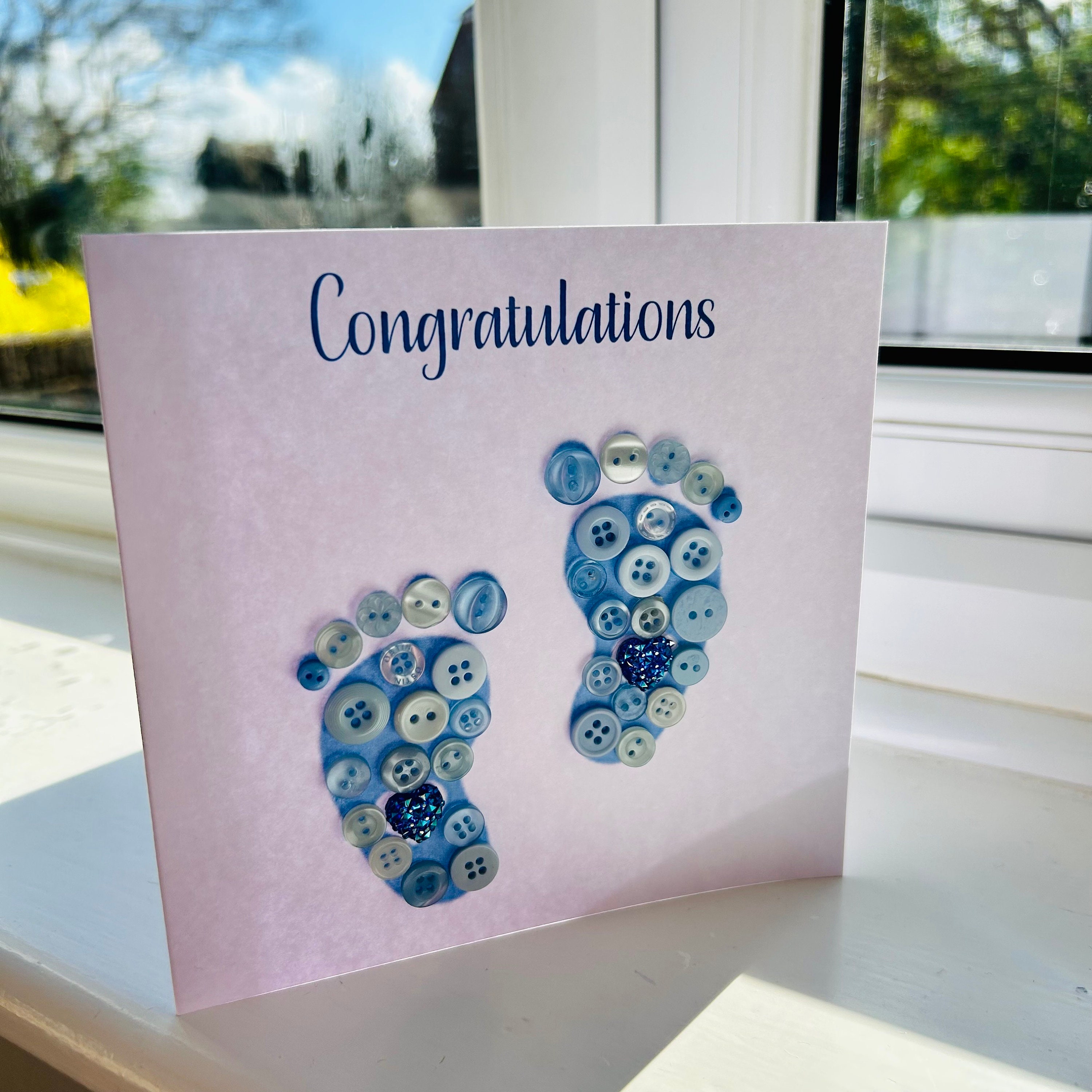 Congratulations New Baby Card, Personalised New Baby Boy Card, Birth ...