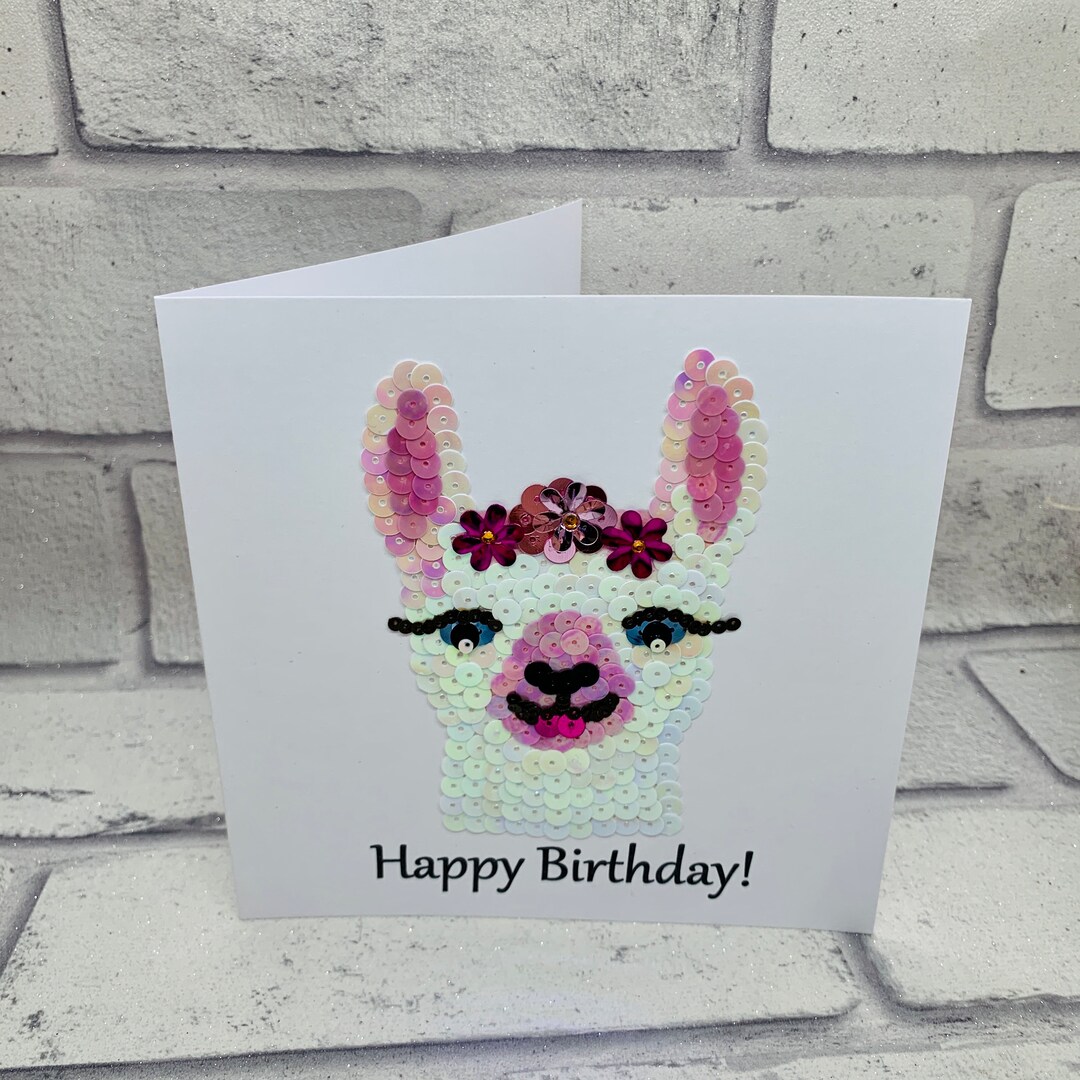 Custom Happy Birthday Llama Card for Child, Personalised Cute Llama ...