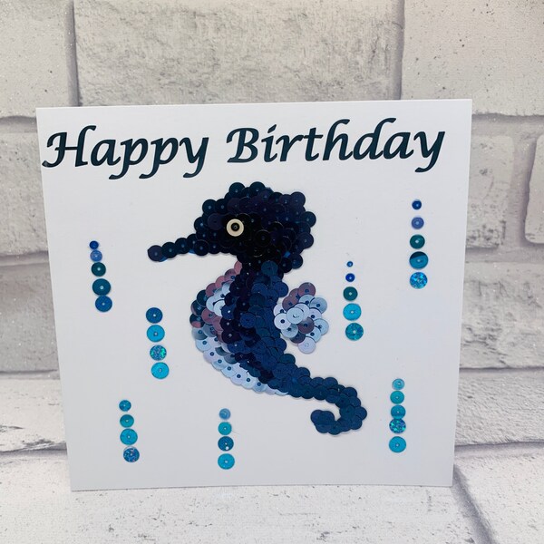 Seahorses Birthday Card - Etsy