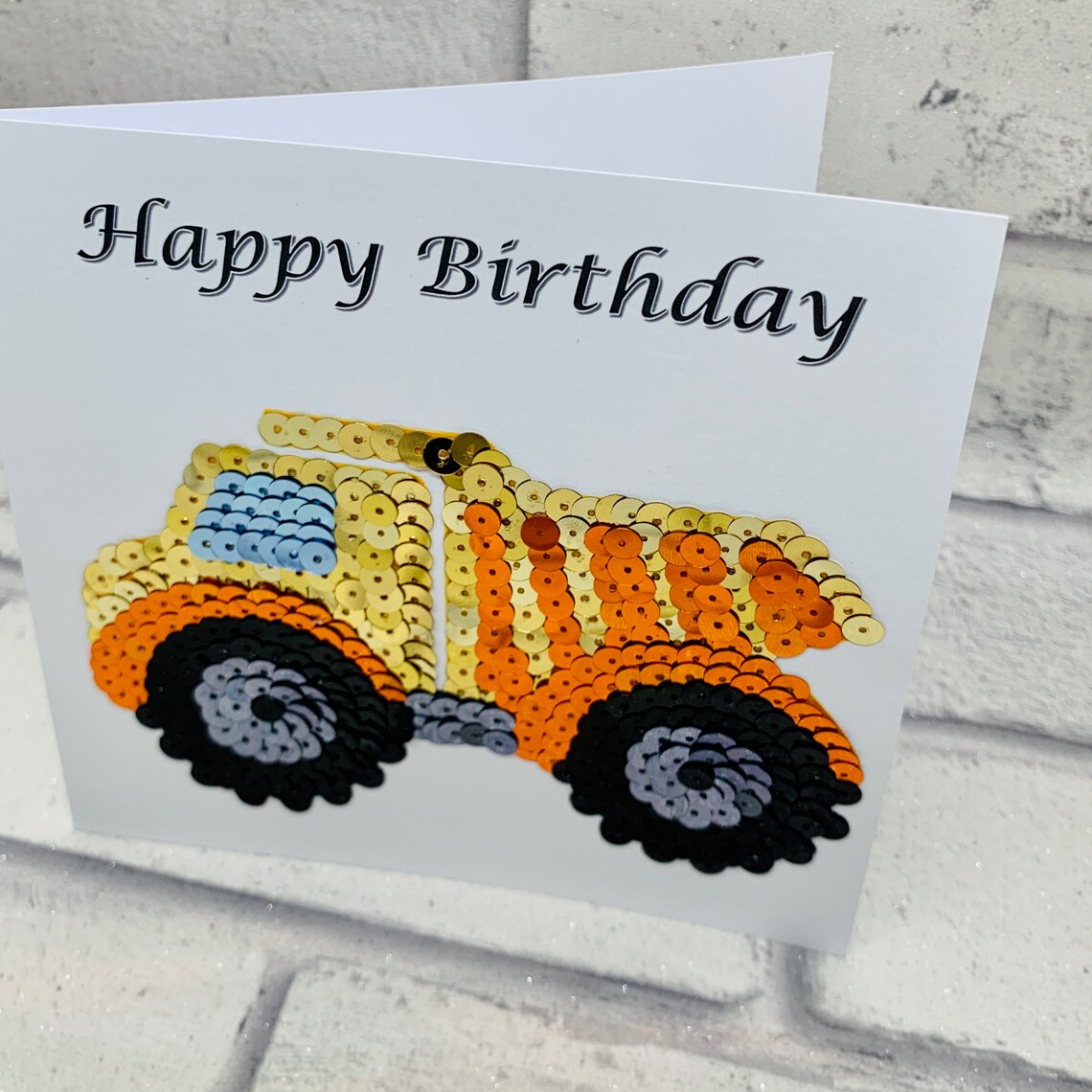 Custom Happy Birthday Construction Card for Son, Personalised Digger ...