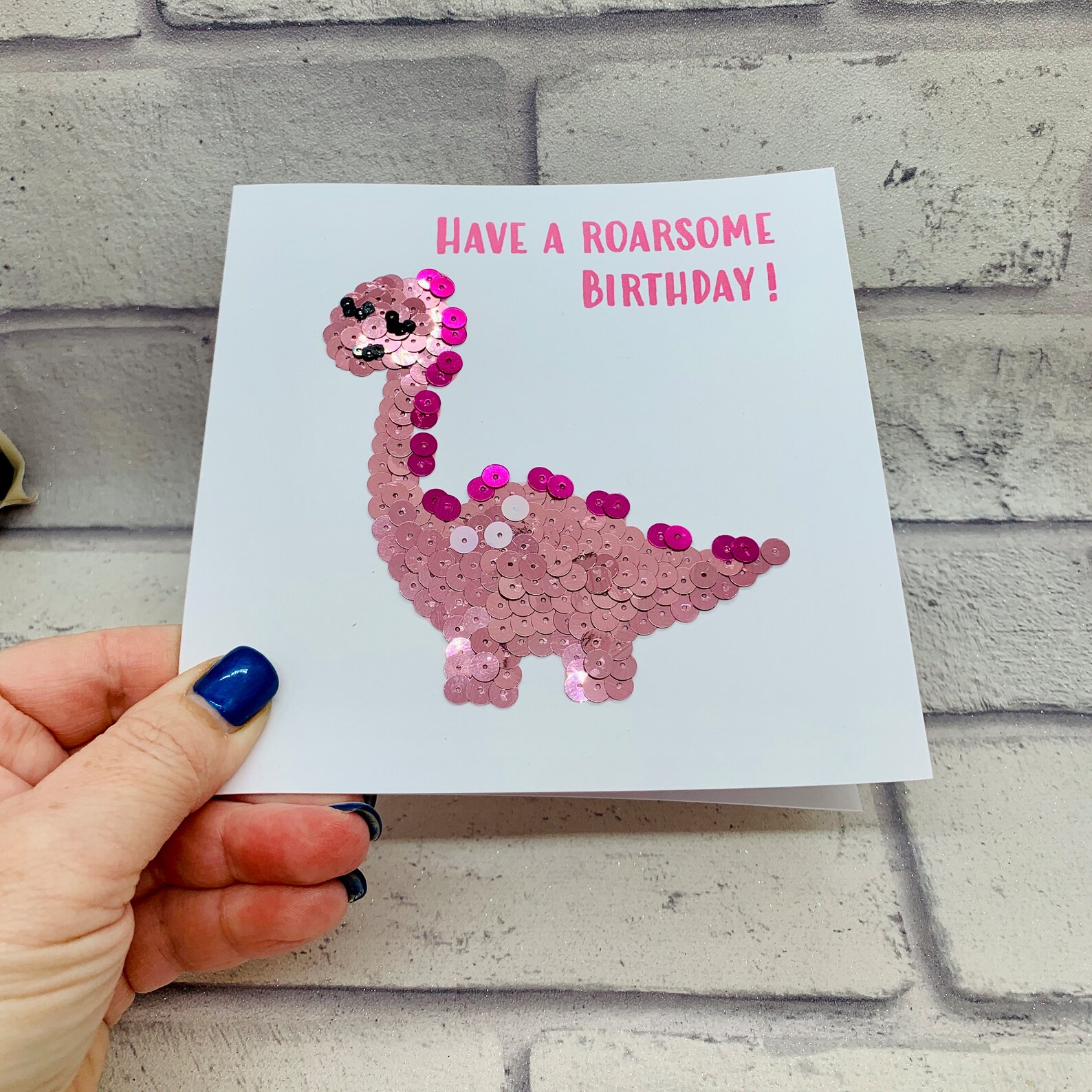 Custom Happy Birthday Pink Dinosaur Card for Girl - Etsy